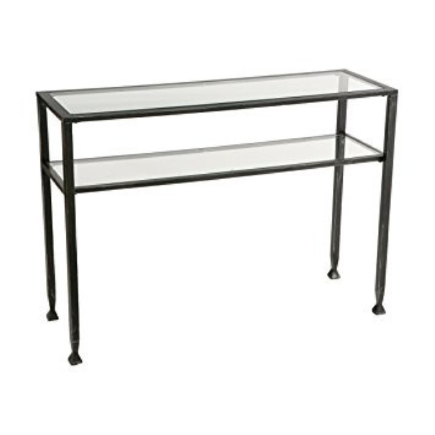 Metal & Glass Console Table - AptDeco