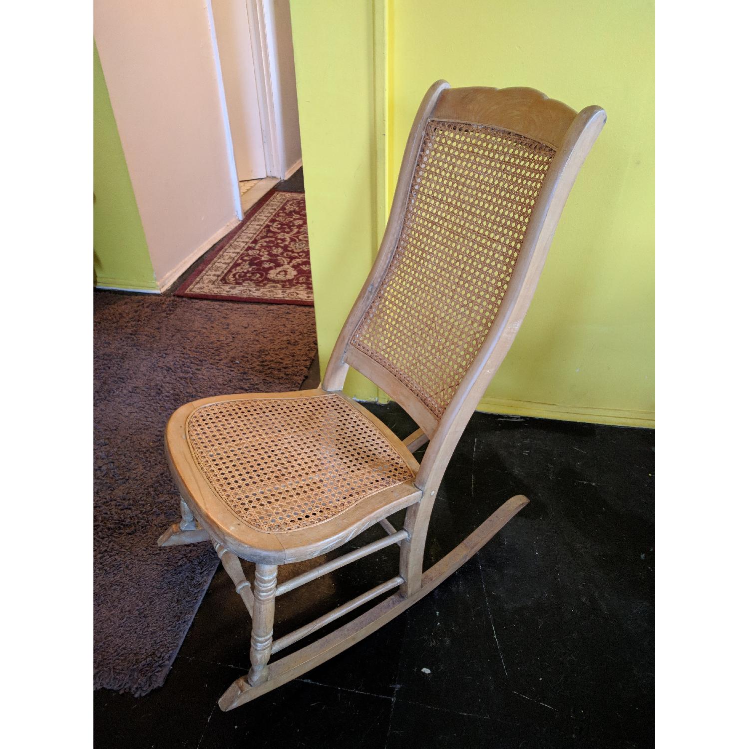 Antique Small Wooden Rocking Chair - AptDeco