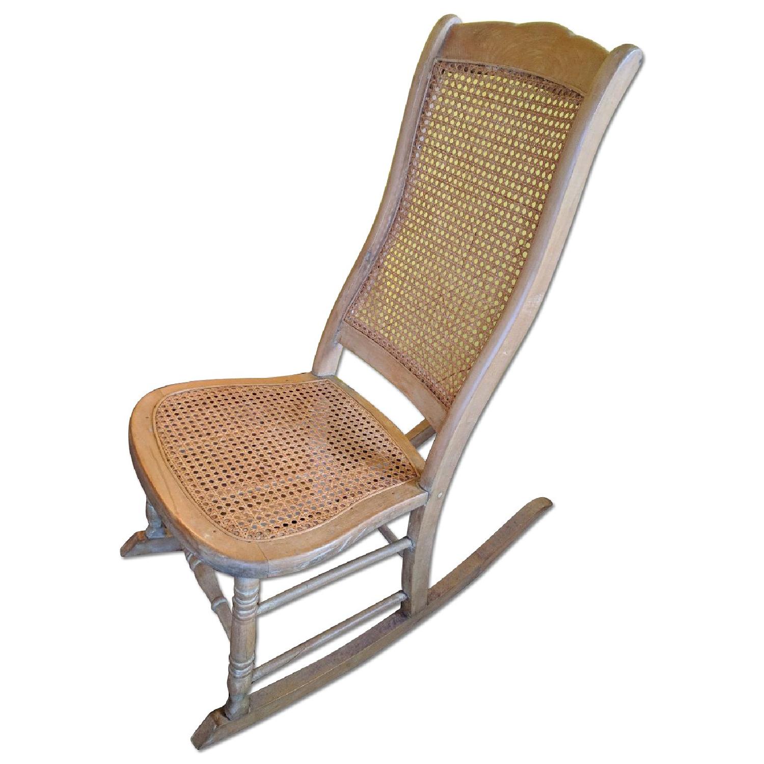 Antique Small Wooden Rocking Chair - AptDeco