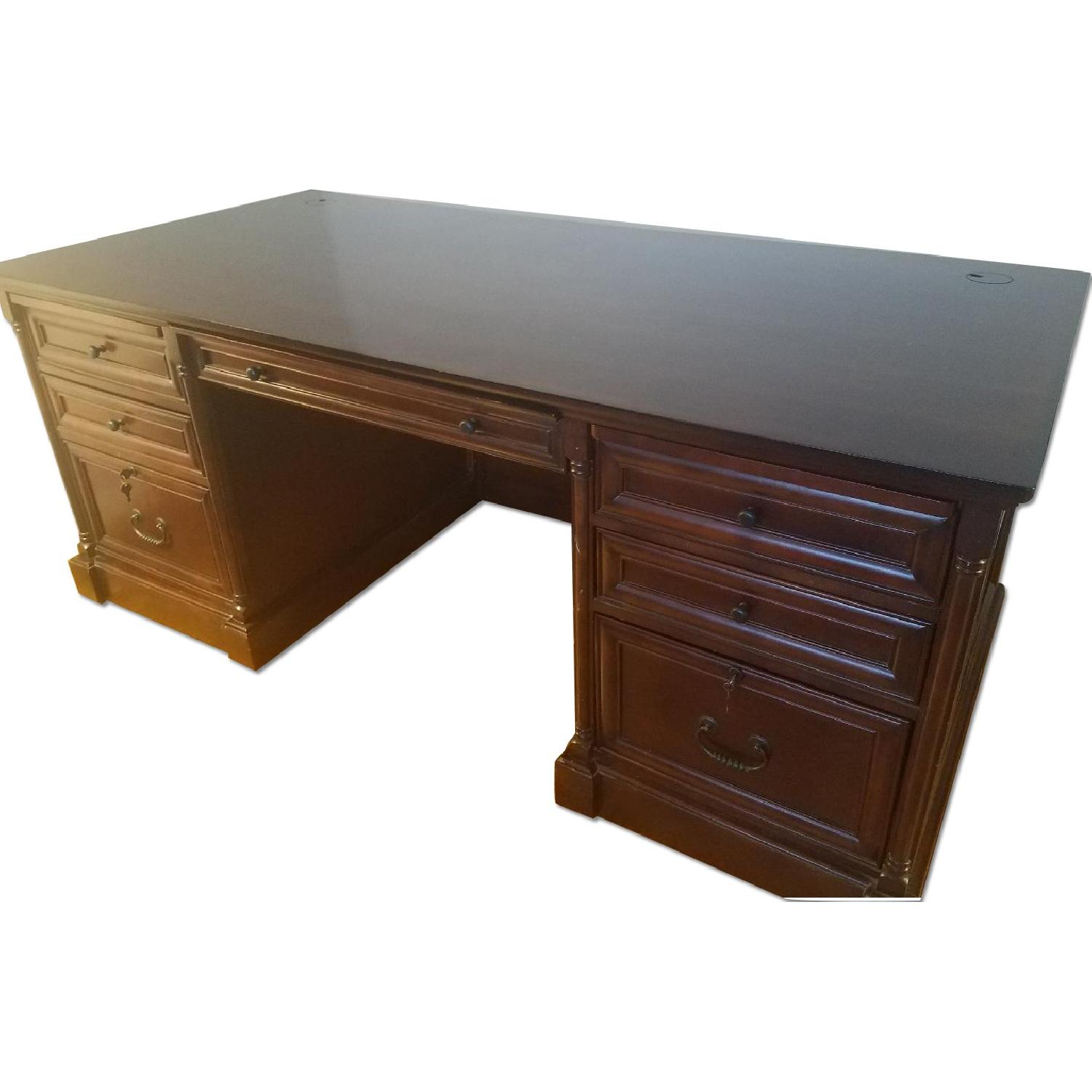 Executive Solid Wood Desk - AptDeco