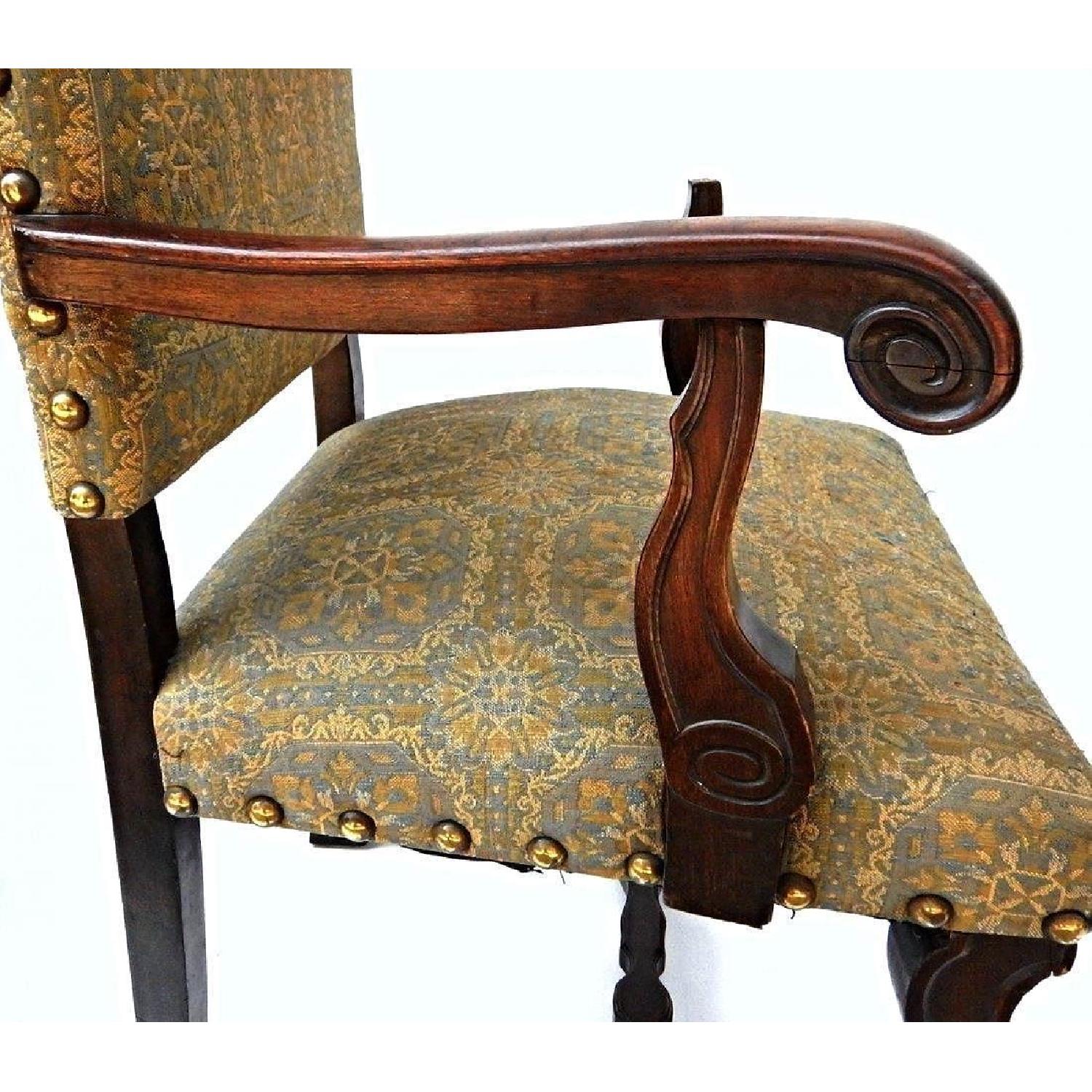 Antique Spanish Style Mahogany Dining Side Chair - AptDeco