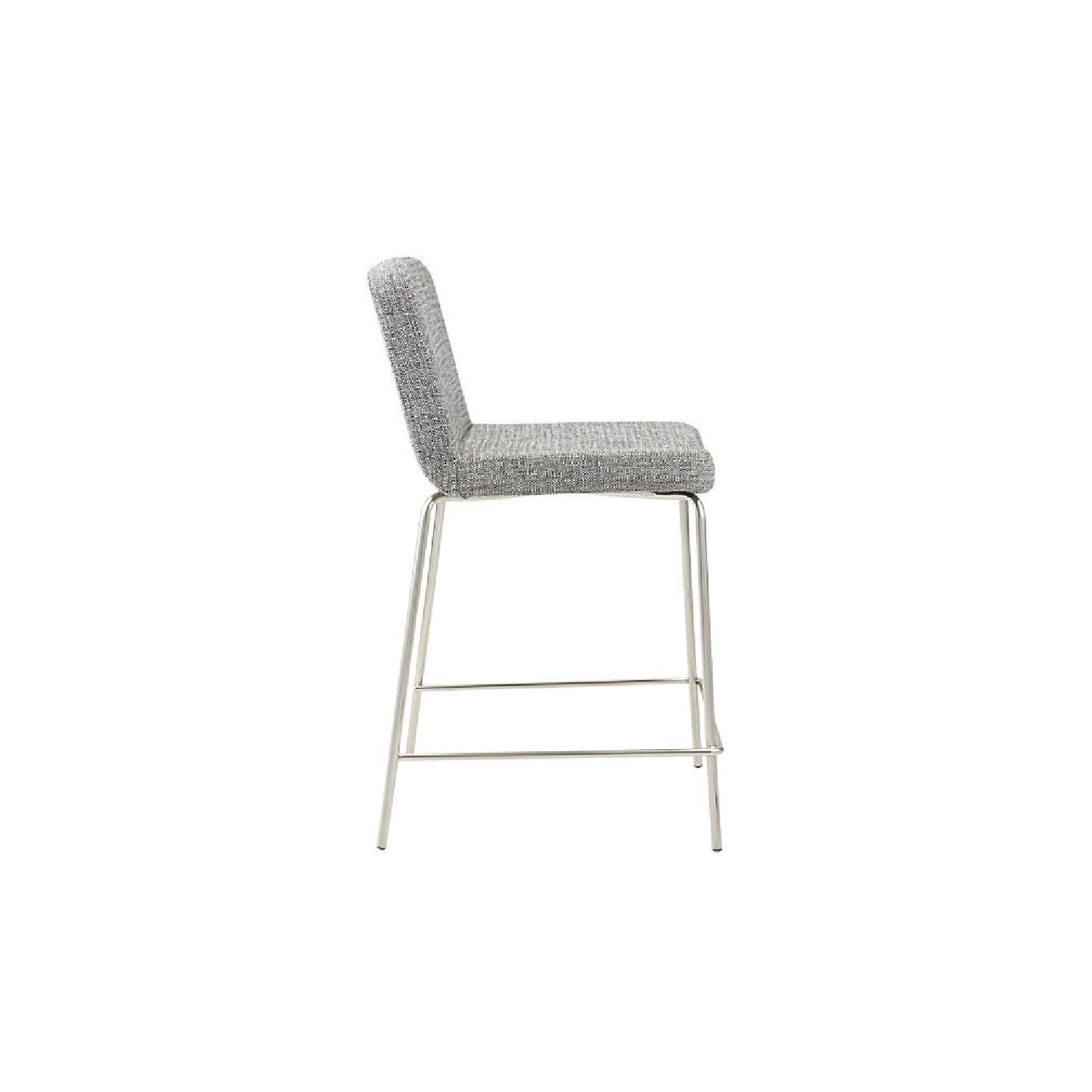 Cb2 Public White Dining Table w/ 2 Charlie Bar Stools - AptDeco