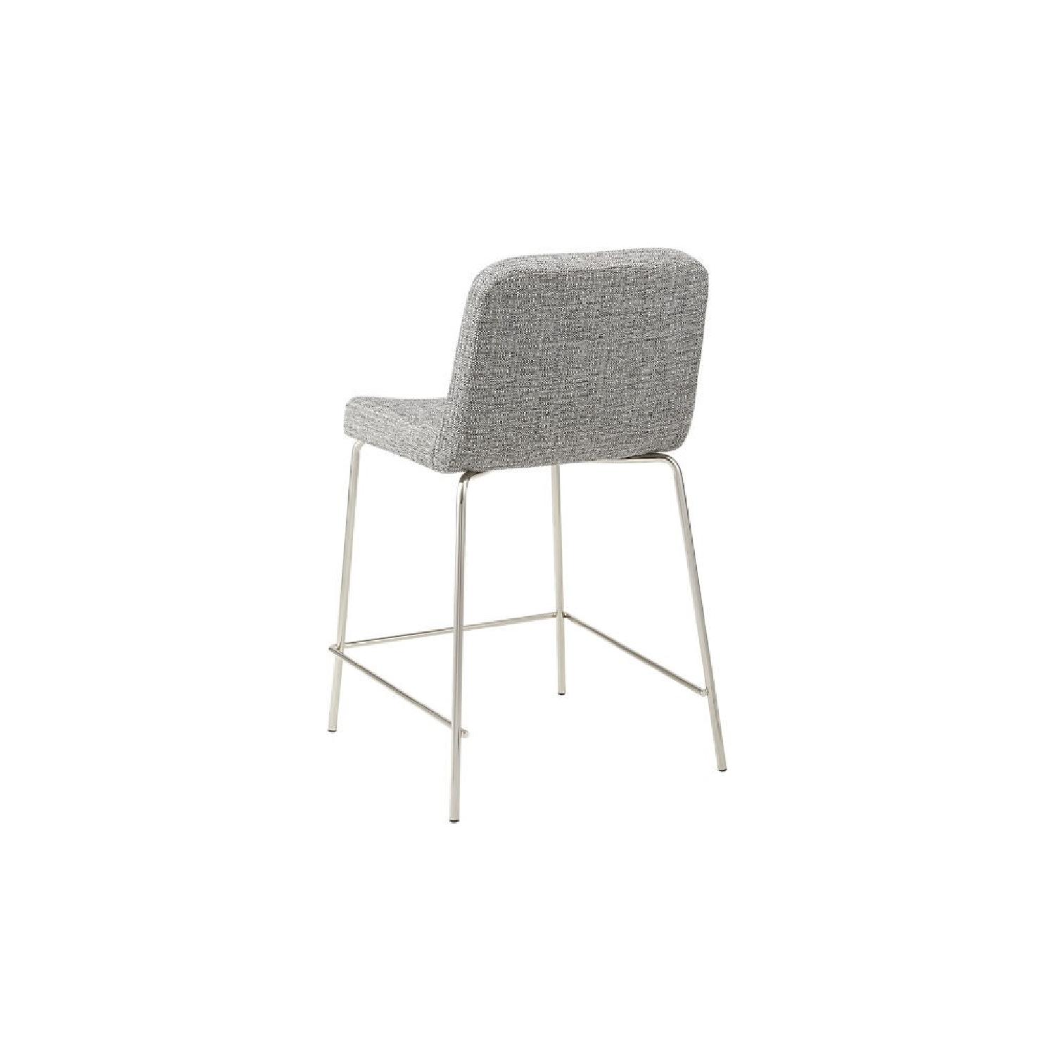 Cb2 Public White Dining Table w/ 2 Charlie Bar Stools - AptDeco