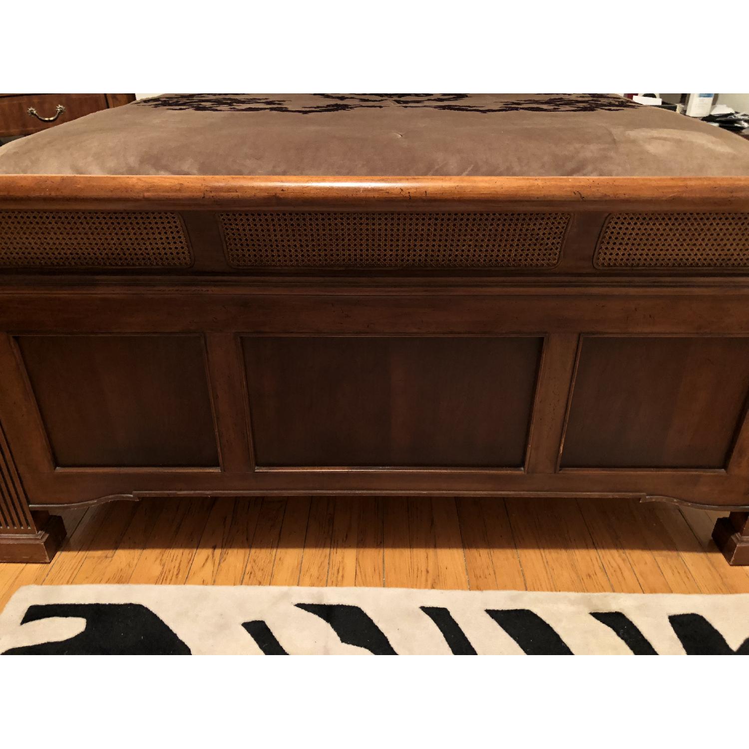 Stanley Vintage Queen Size Oak Bed Frame - AptDeco