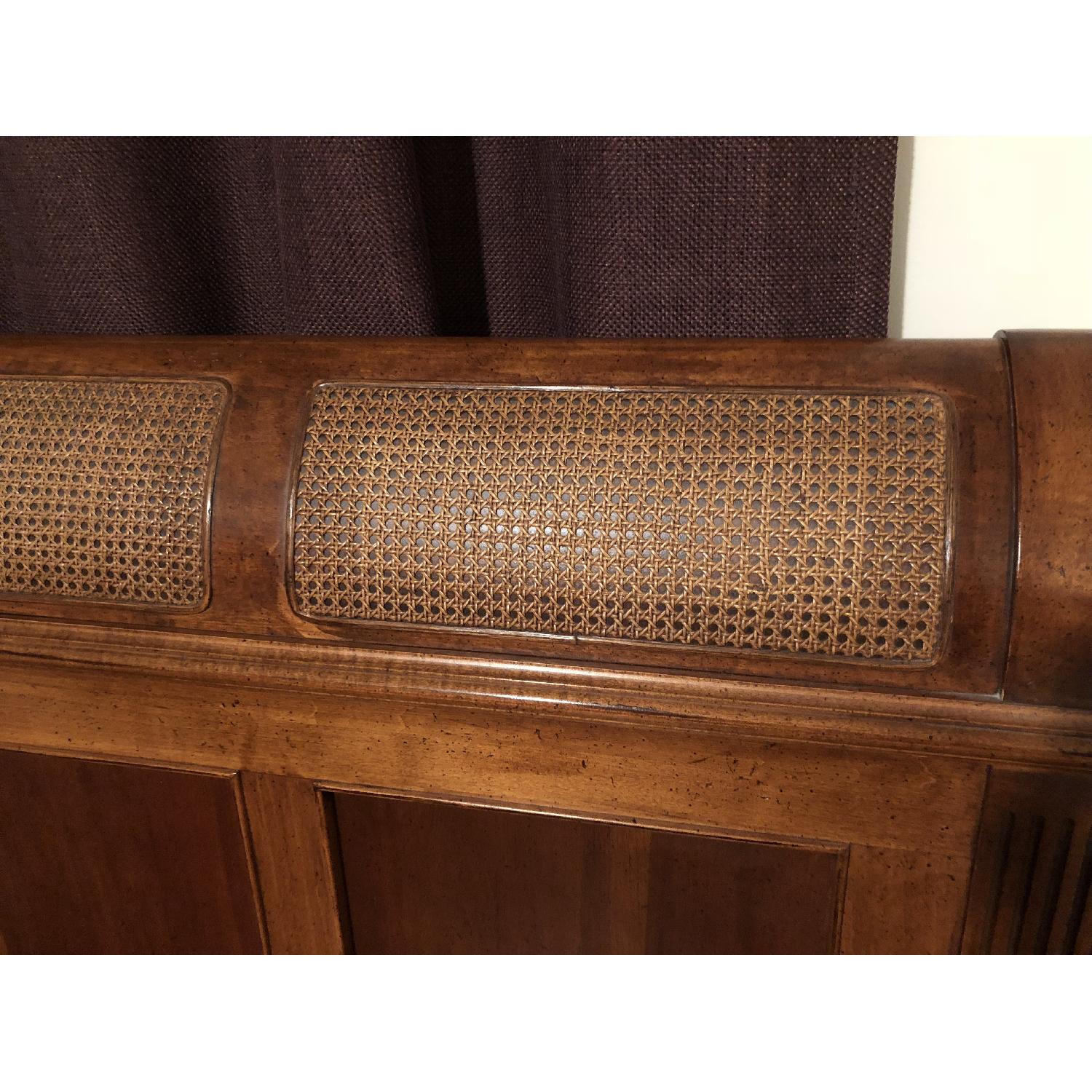 Stanley Vintage Queen Size Oak Bed Frame - AptDeco