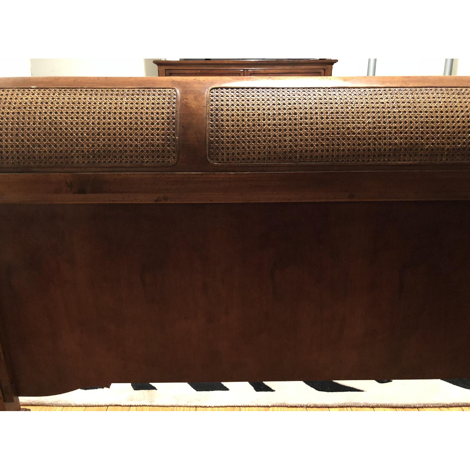 Stanley Vintage Queen Size Oak Bed Frame - AptDeco