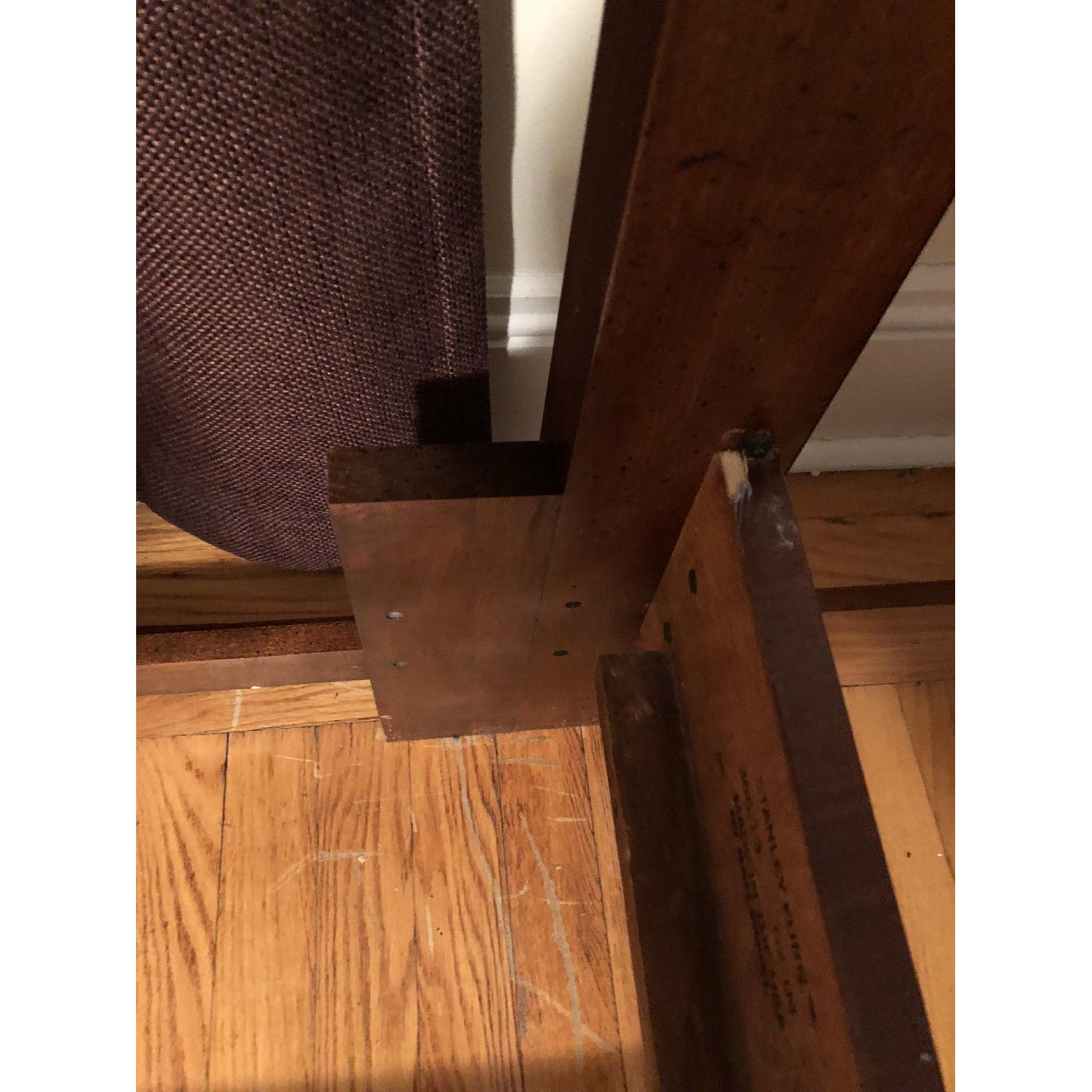 Stanley Vintage Queen Size Oak Bed Frame - AptDeco