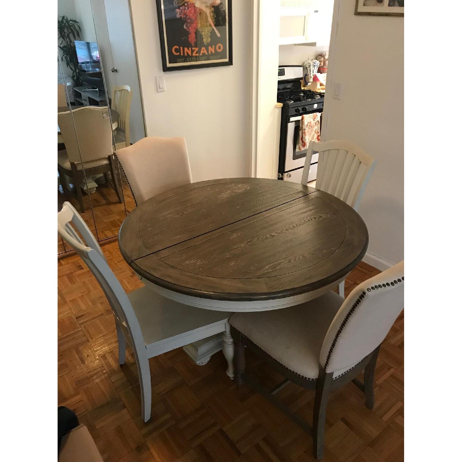 Coventry Wood Rustic Extendable Dining Table w/ 4 Chairs - AptDeco