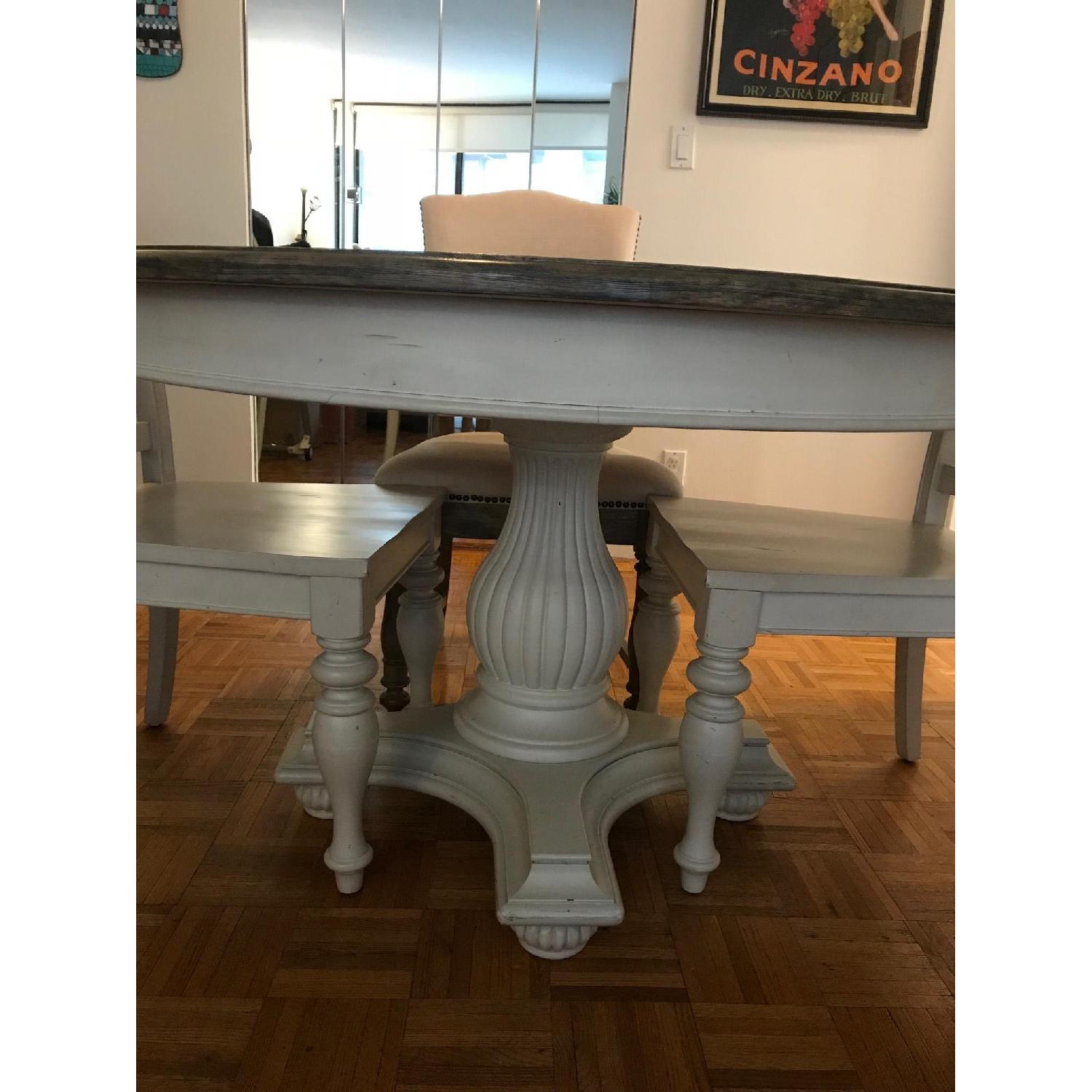 Coventry Wood Rustic Extendable Dining Table w/ 4 Chairs - AptDeco