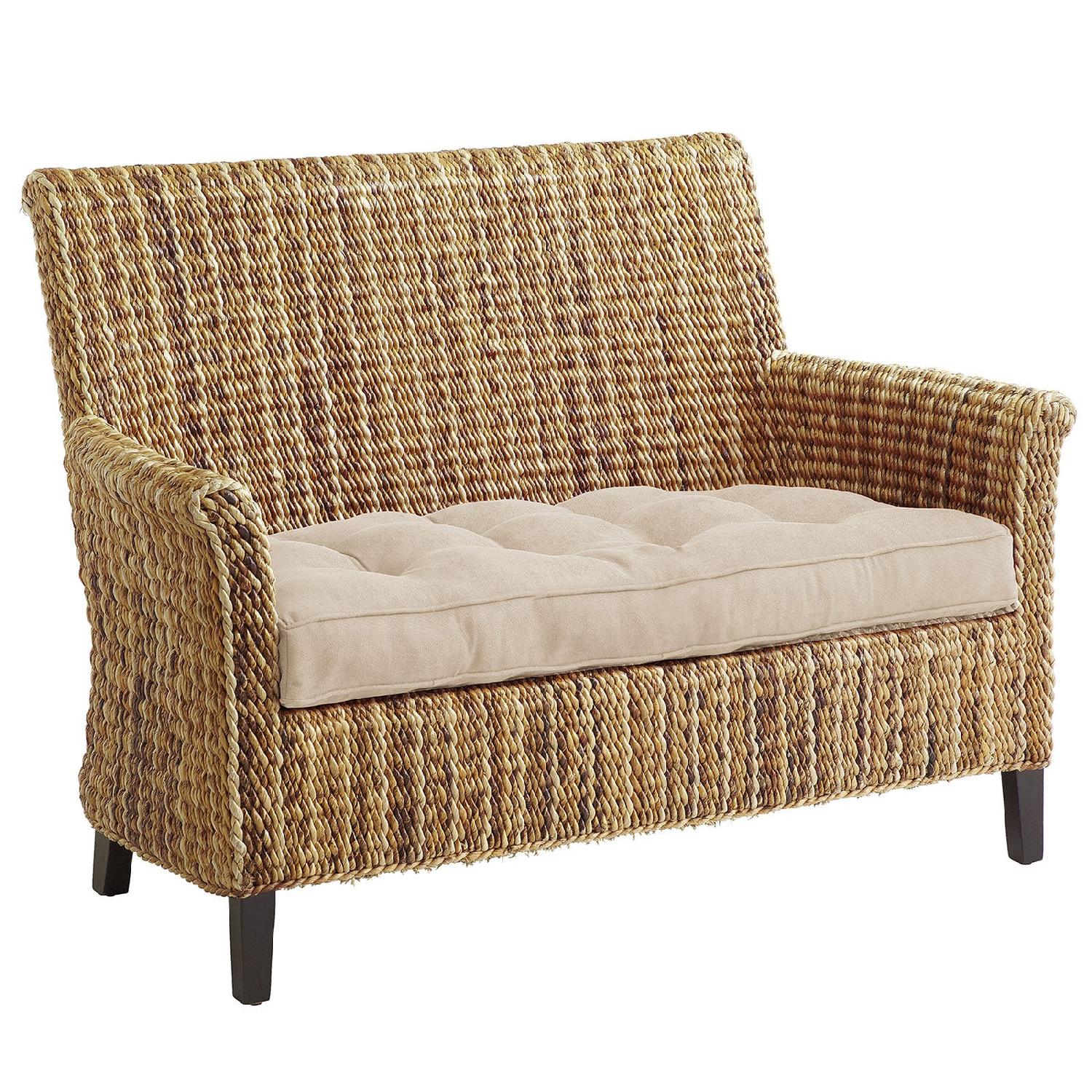 Pier 1 Sonita Wicker Settee - AptDeco