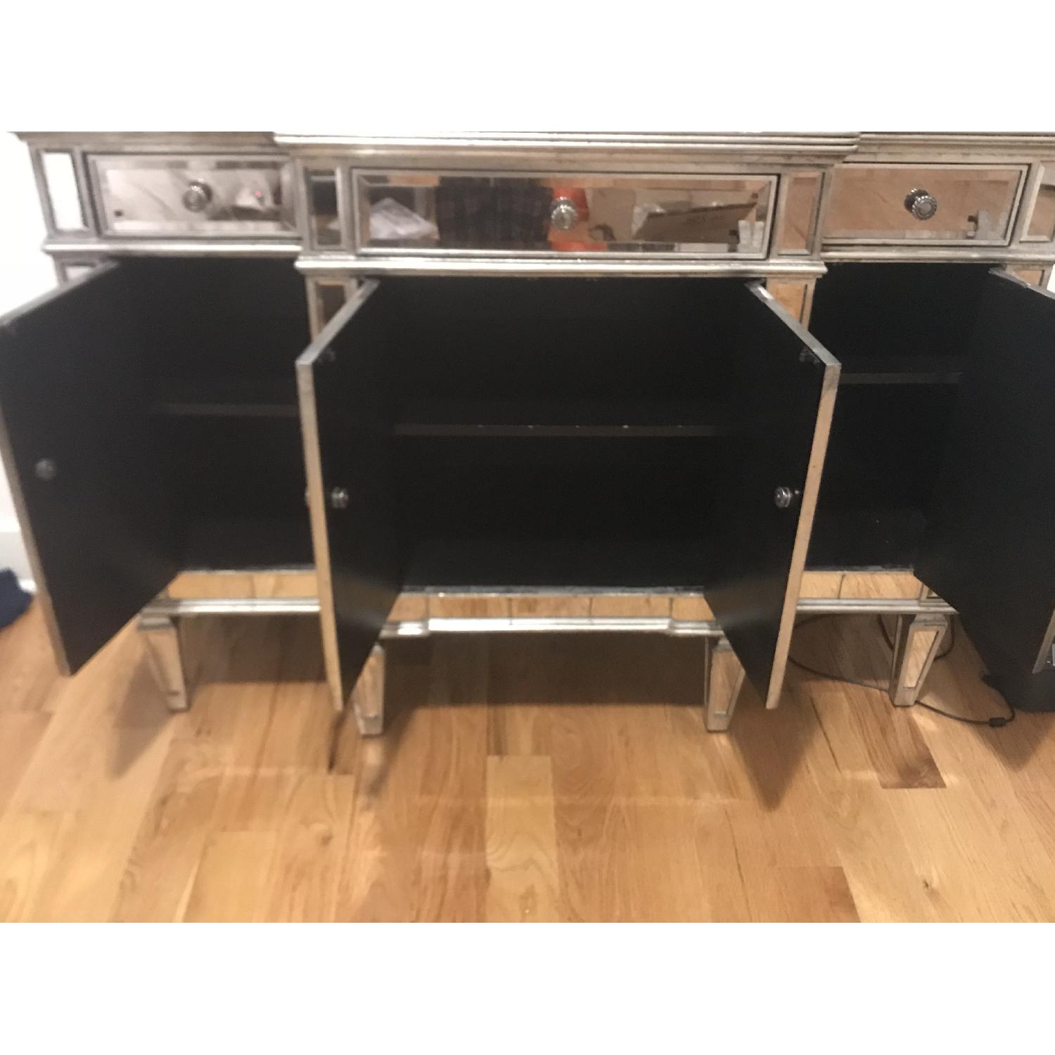 Pier 1 Hayworth Mirrored Silver Buffet Table - AptDeco