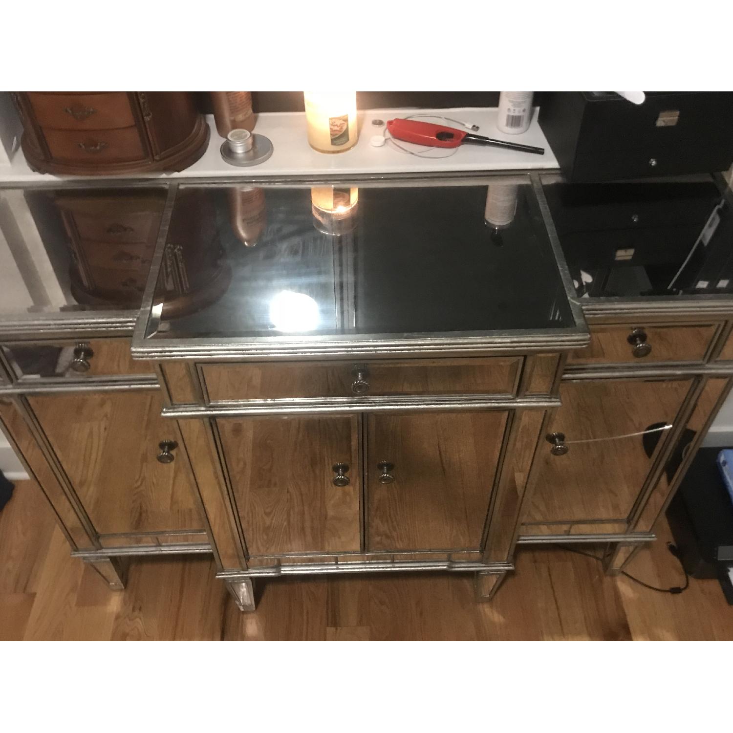 Pier 1 Hayworth Mirrored Silver Buffet Table - AptDeco