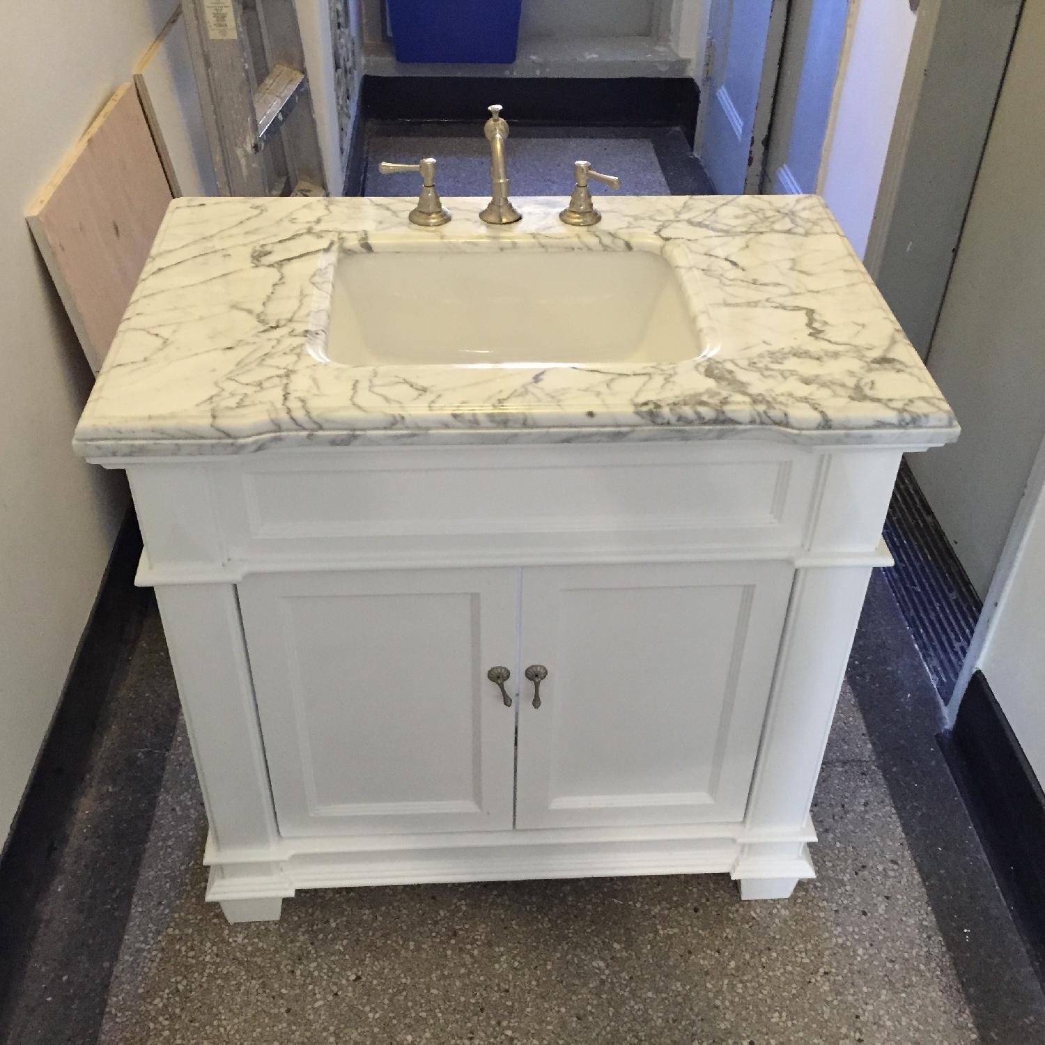 Kitchen Bath Collection Marble Top Bathroom Vanity - AptDeco
