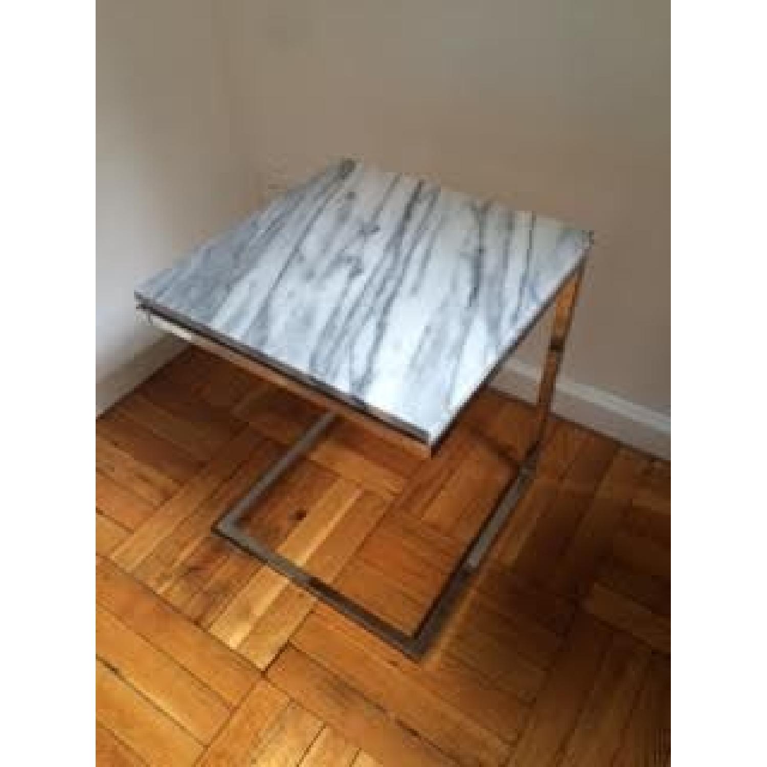 CB2 Smart Marble Top C Table - AptDeco