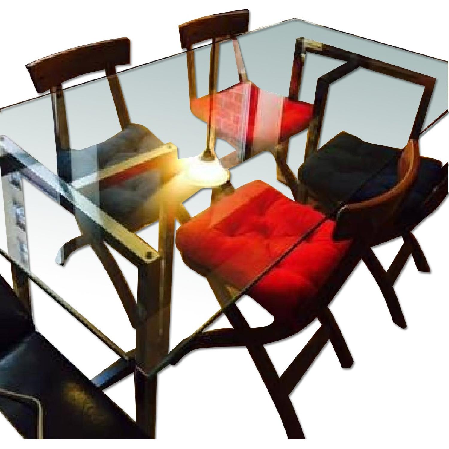 CB2 Silverado Chrome Rectangular Dining Table w/ Chairs - AptDeco