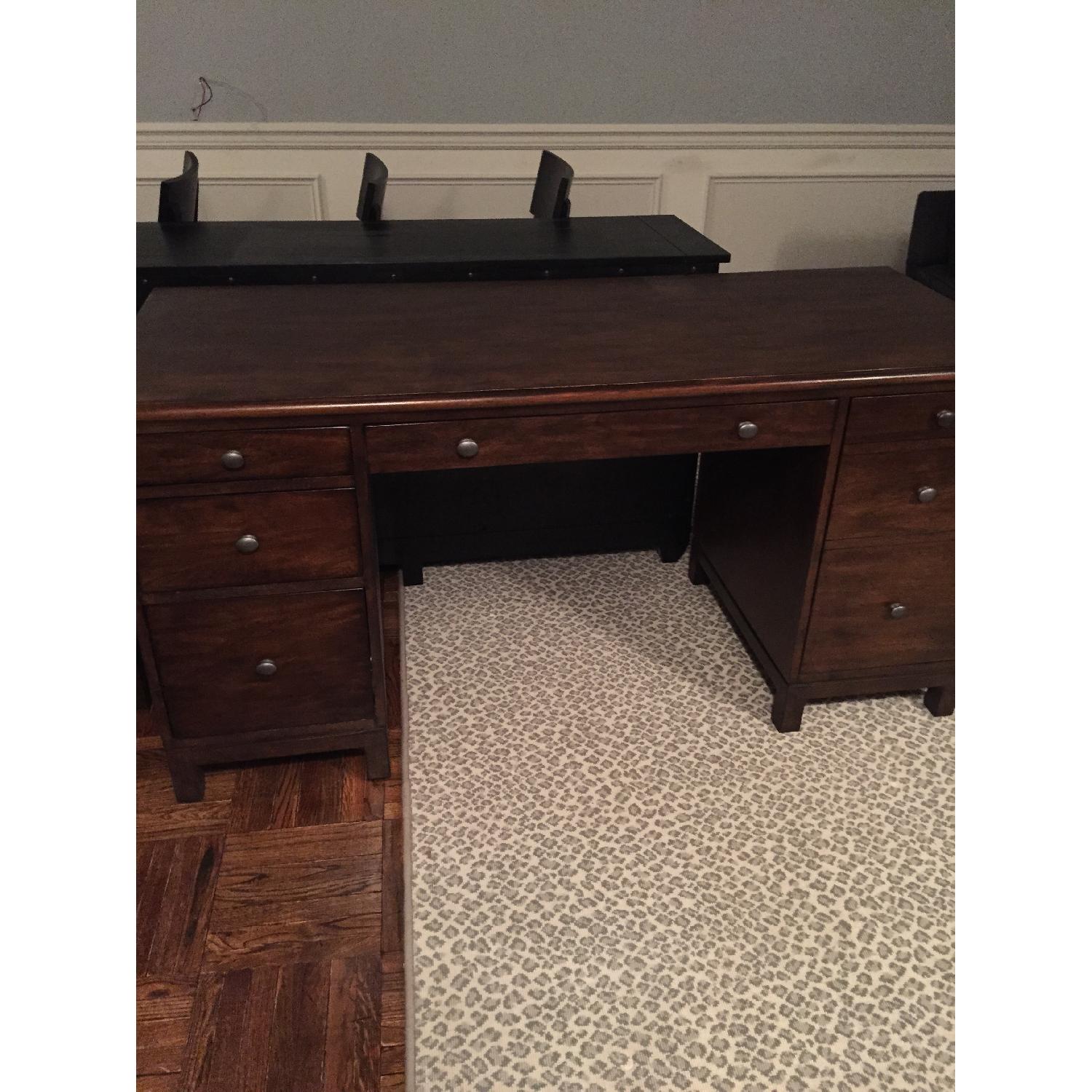 Ethan Allen Tango Collection Double Pedestal Desk - AptDeco