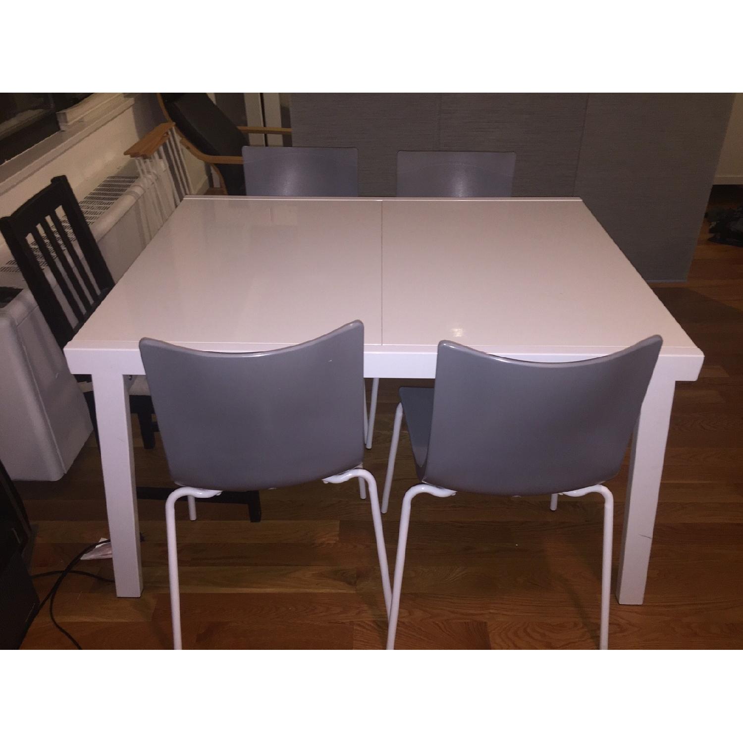 CB2 White Extendable Dining Table - AptDeco
