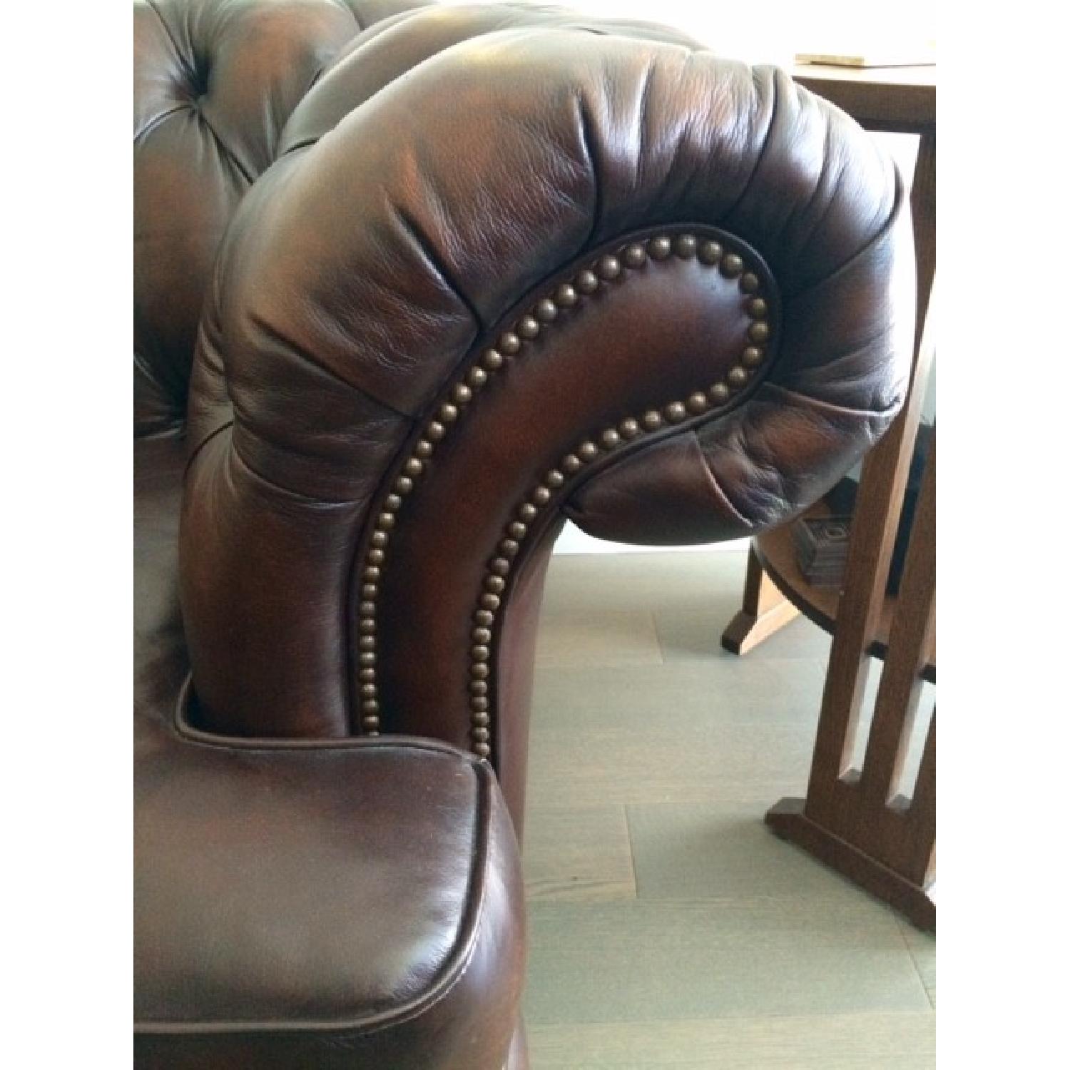 Randall Allan Leather Chesterfield Sofa - AptDeco