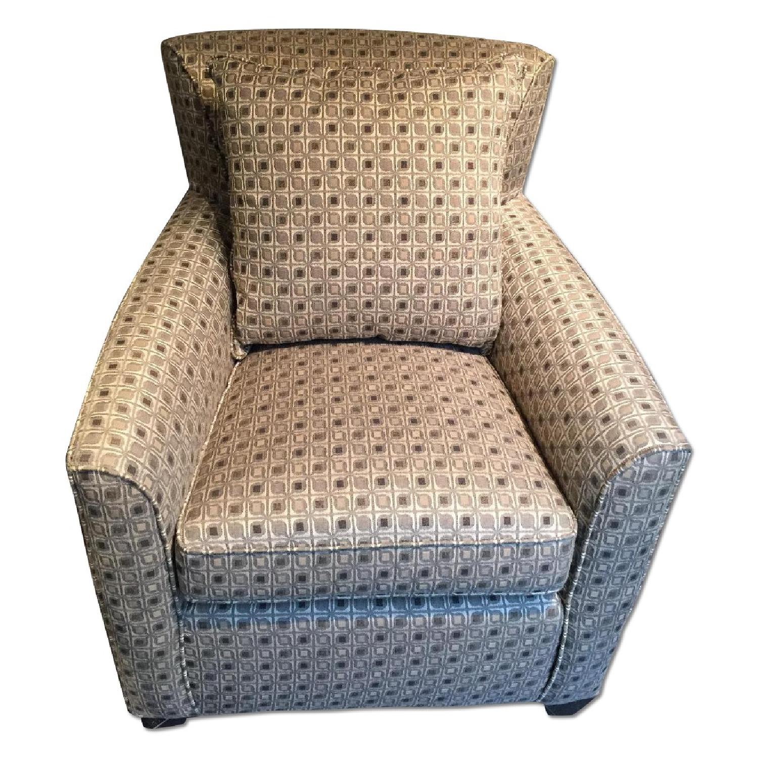 Sam Moore Upholstered Swivel Arm Chairs - 2 Available - AptDeco