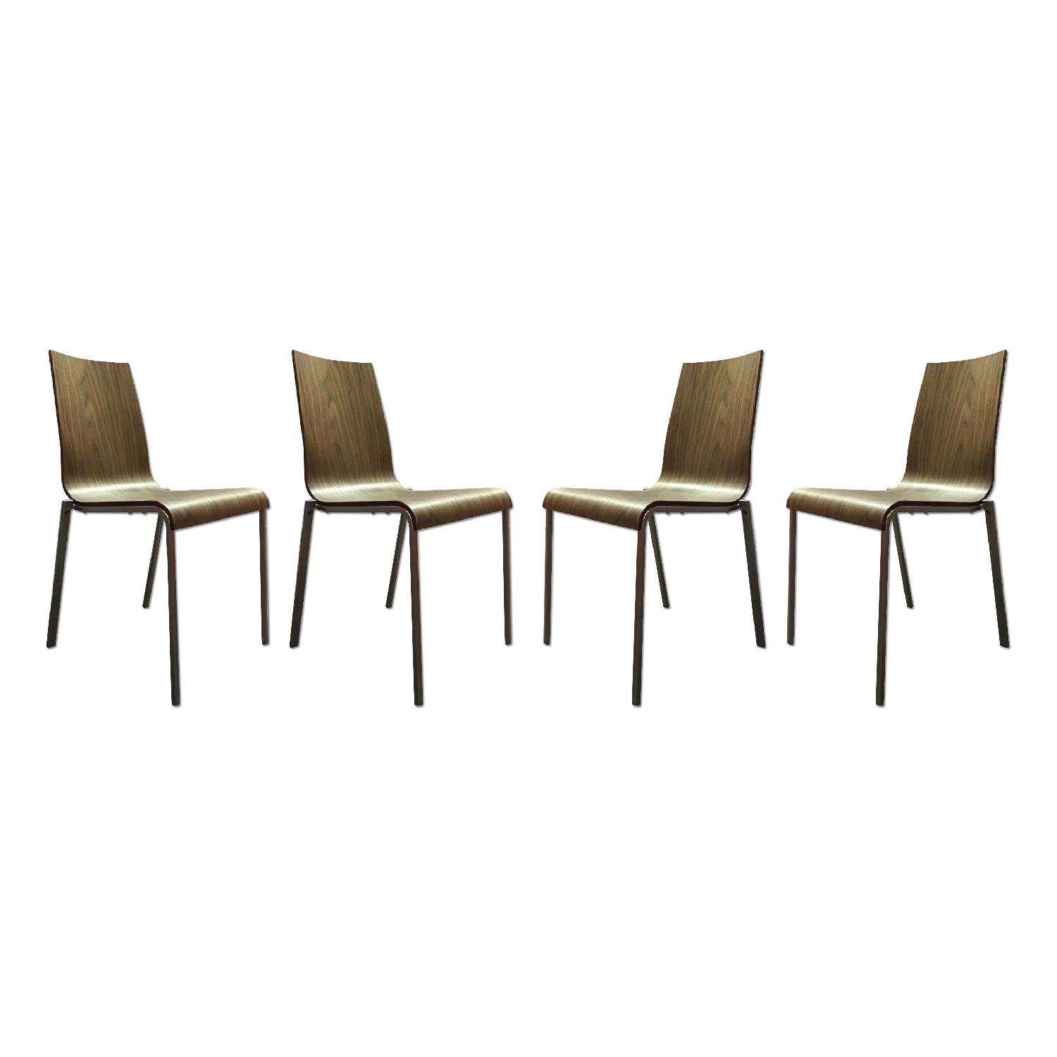 Ligne Roset Zoe Natural Oak Dining Chairs -, Set of 4 - AptDeco