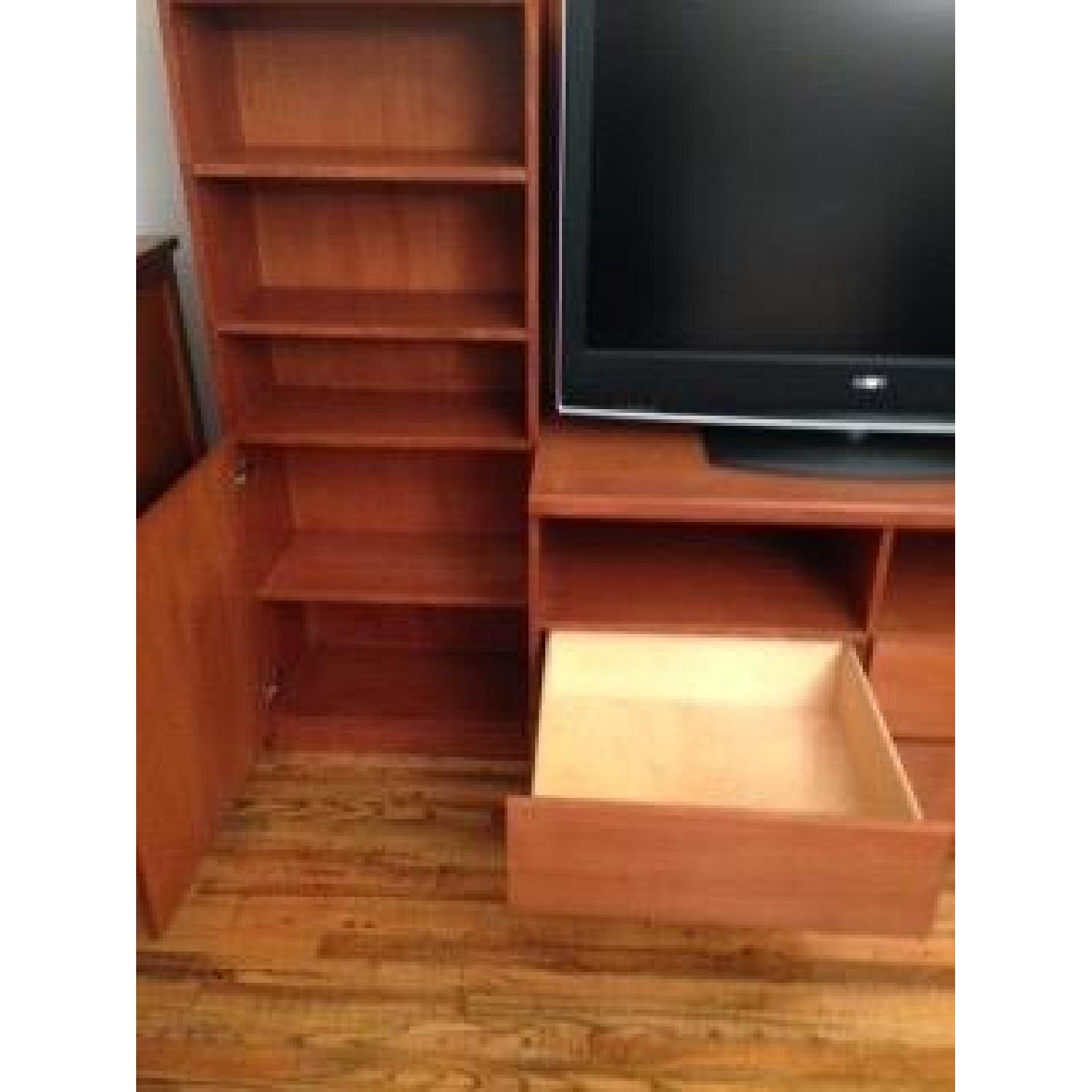 Gothic Cabinet Craft Entertainment Center w/ Bookcase & Stor - AptDeco