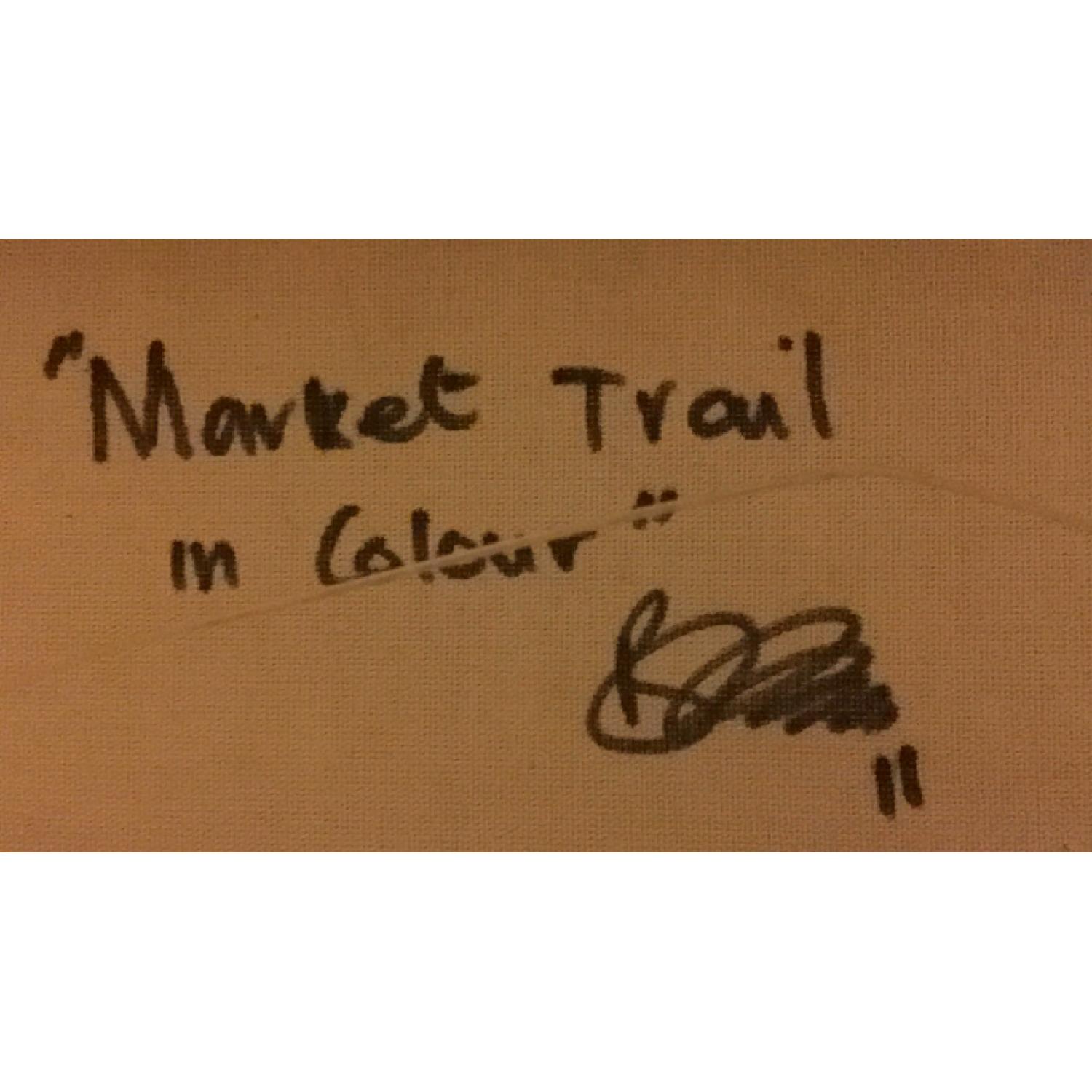 Benjamin Offei-Nyako Signed African Painting - Market Trail in Colour ...
