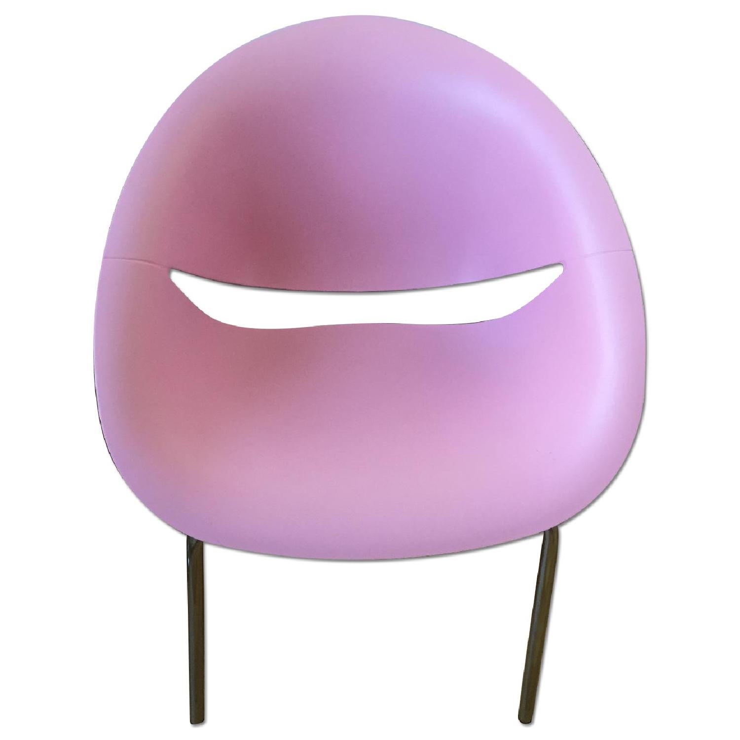 Red Apple Light Pink Smiley Chair - AptDeco