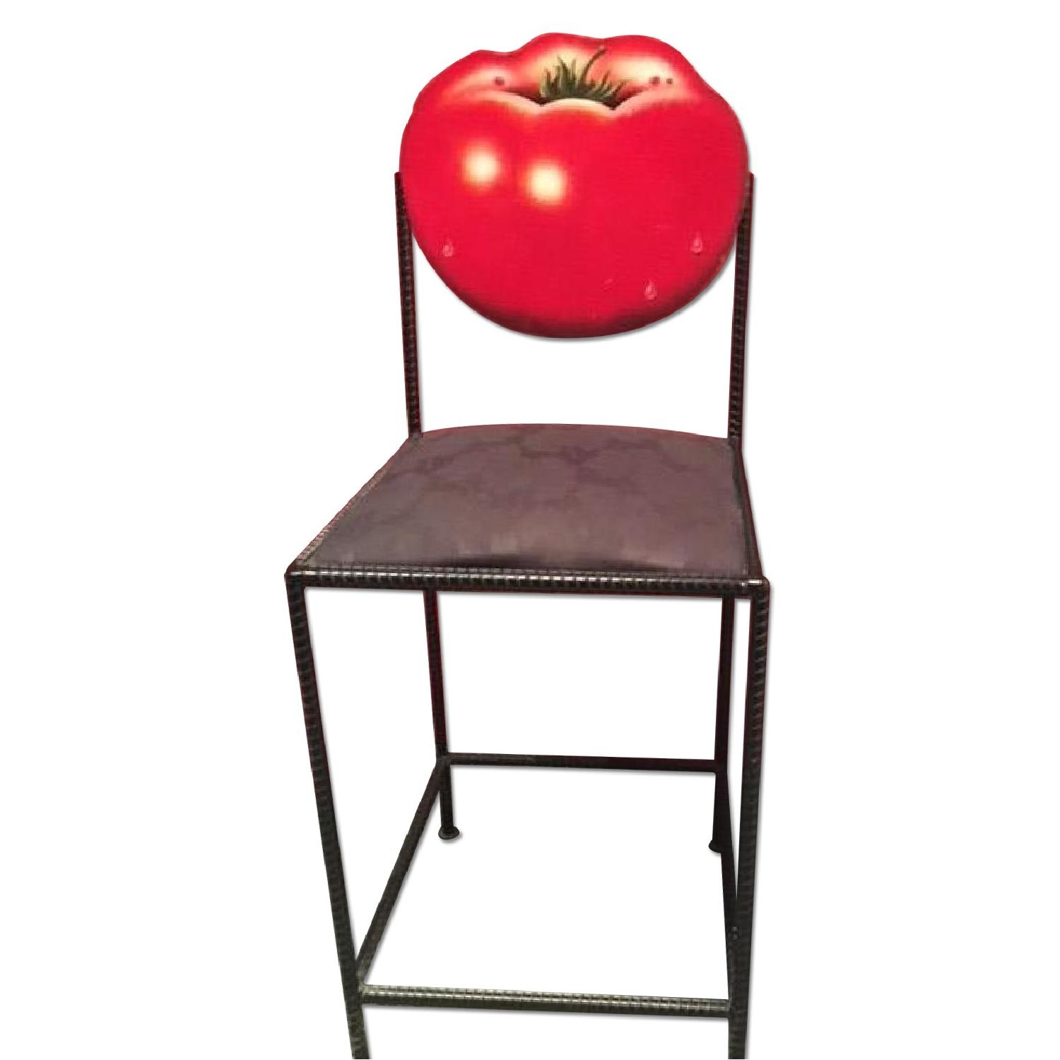 Vegetable Themed Hand Painted Kitchen Stool - AptDeco