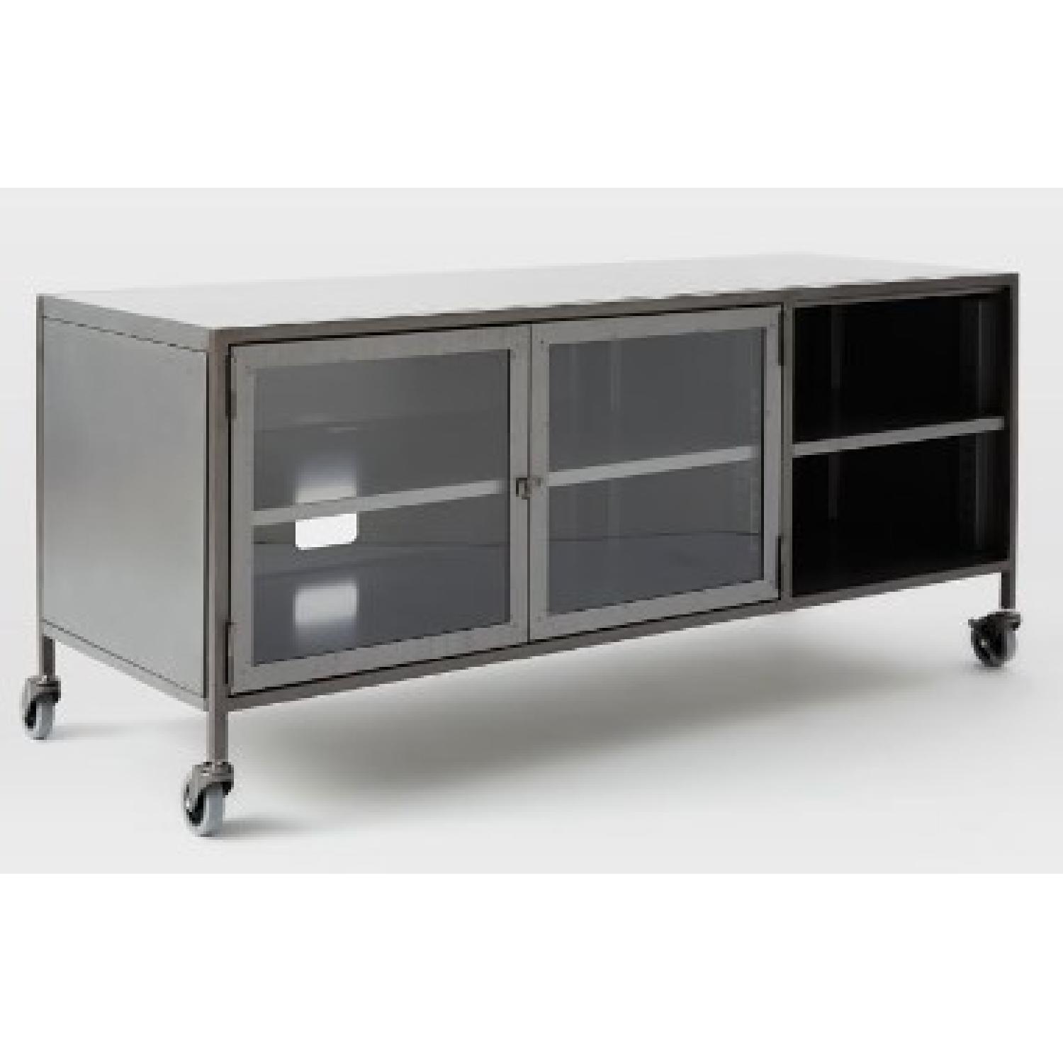 West Elm Modern Industrial Metal Media Console - AptDeco