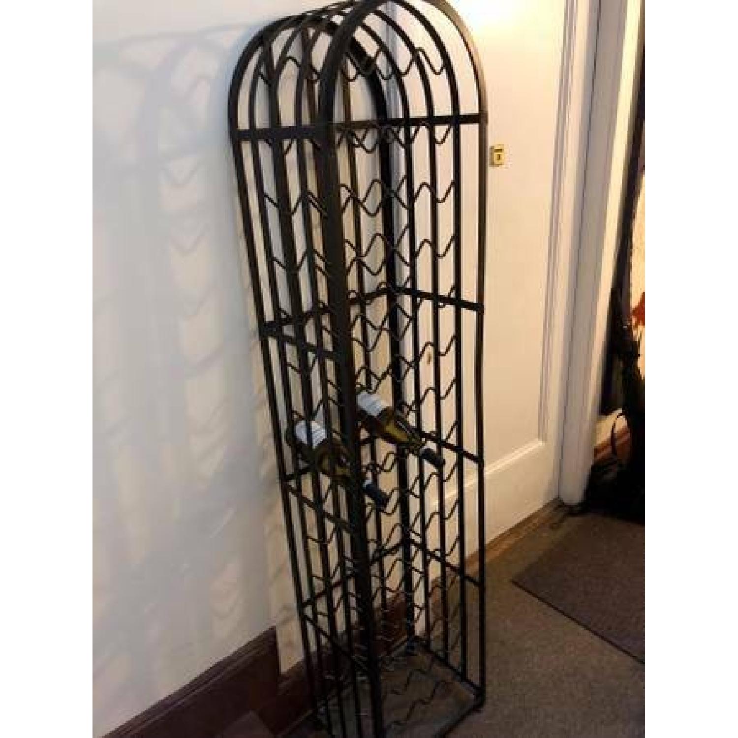 Modern Black Metal Tall Wine Rack - AptDeco