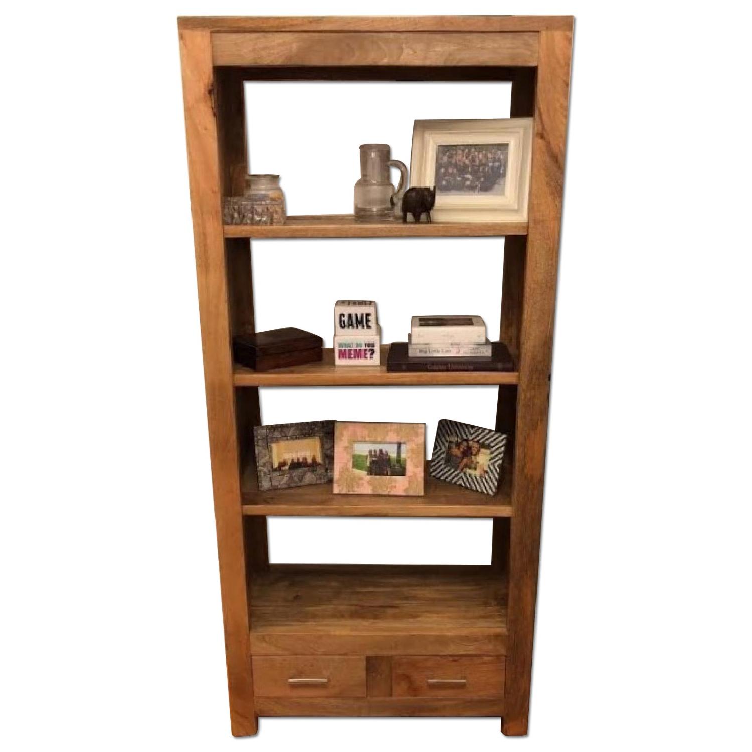 Nadeau Large Wooden Open Book Shelf - AptDeco