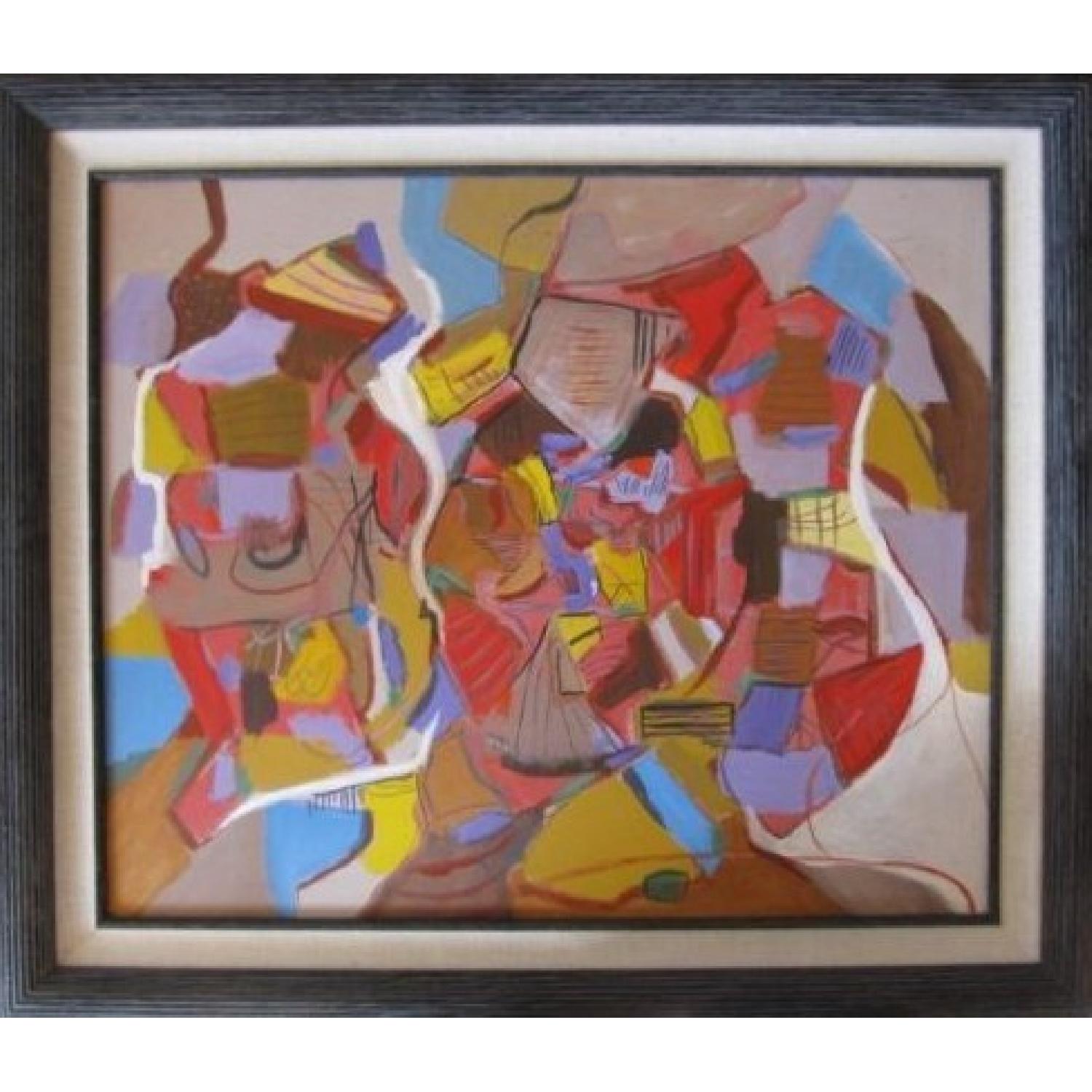 Modernist Stretched Acrylic Art on Canvas - AptDeco