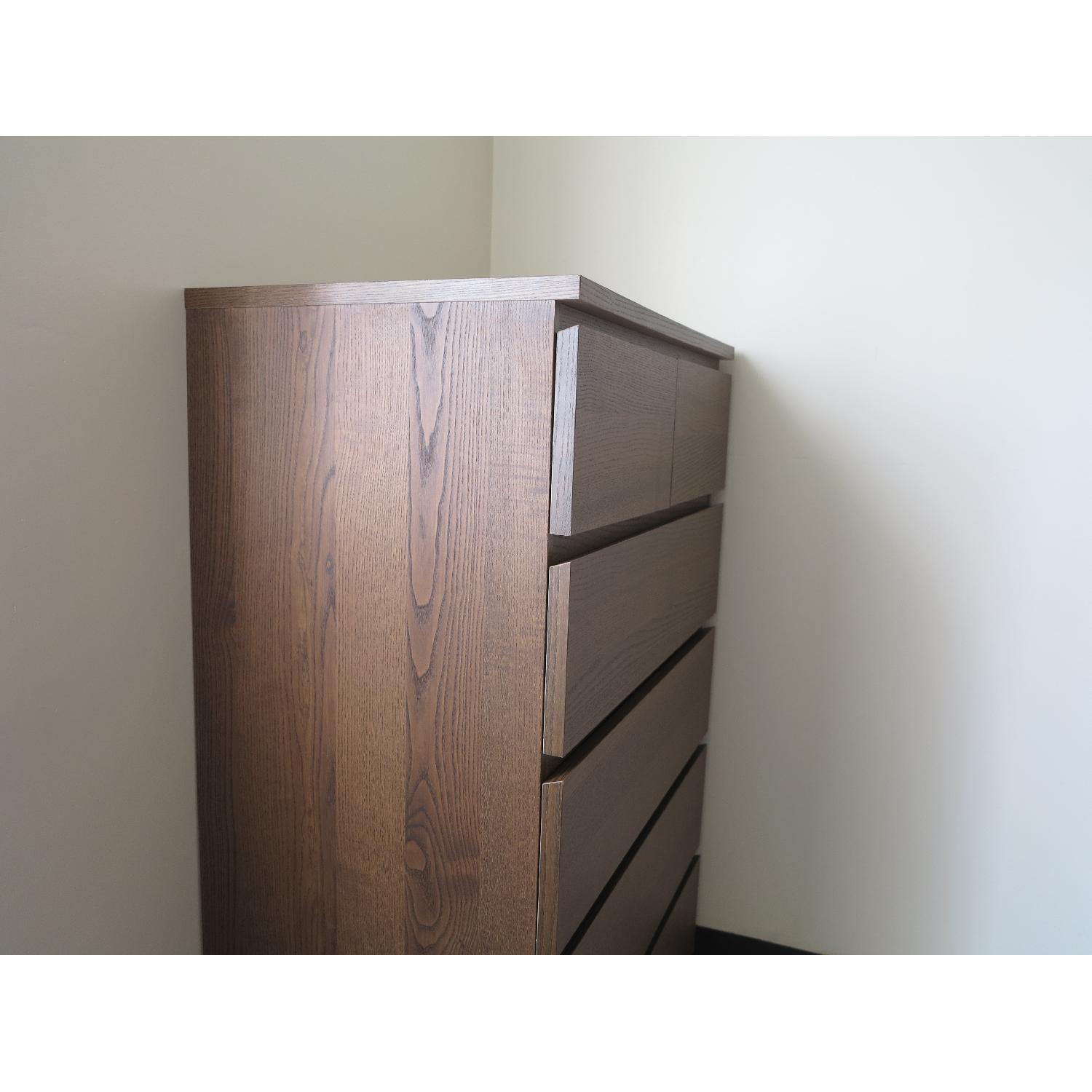 Ikea Malm Brown Stained Ash Veneer 6-Drawer Dresser - AptDeco