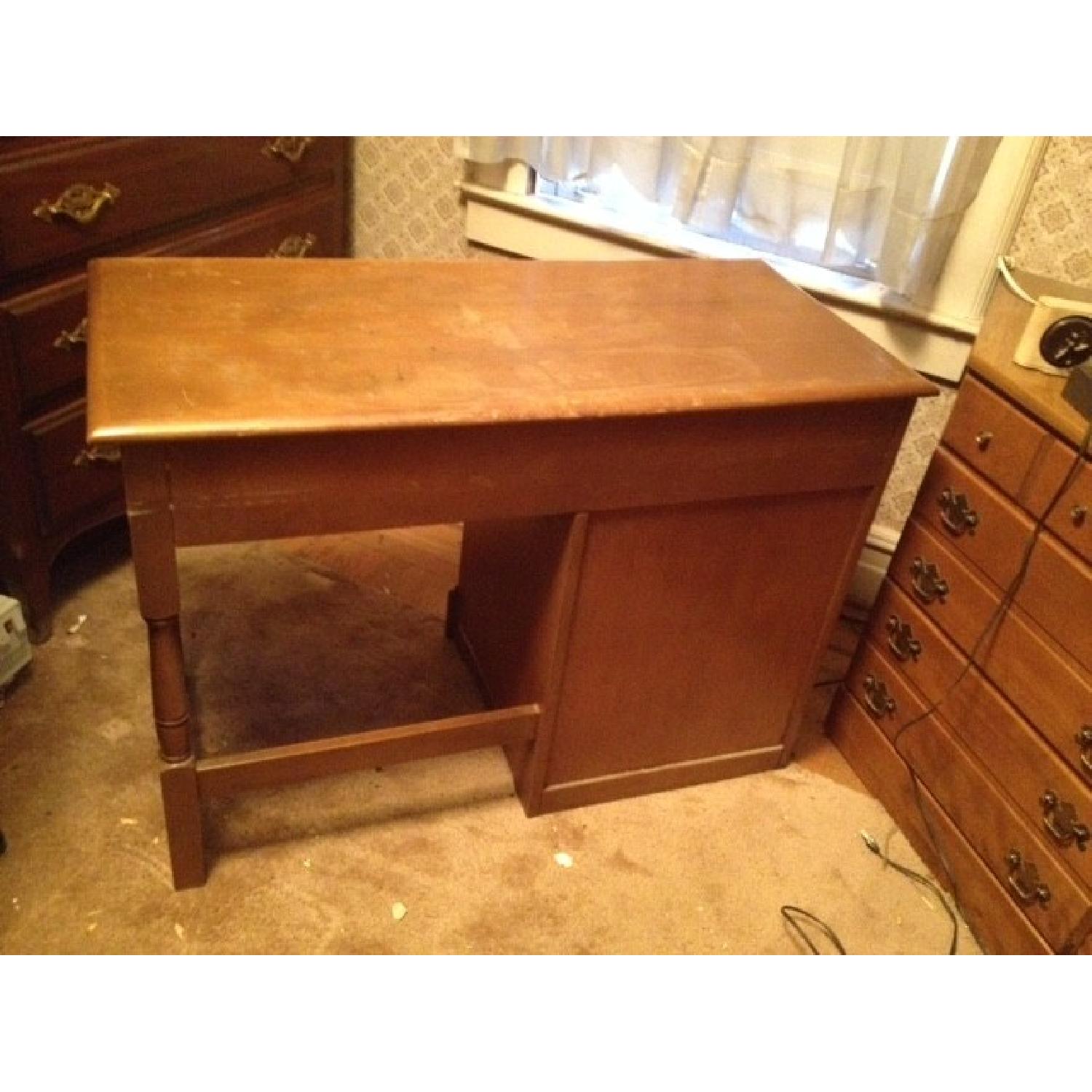 Solid Wood Student Desk w/ 3 Drawers - AptDeco