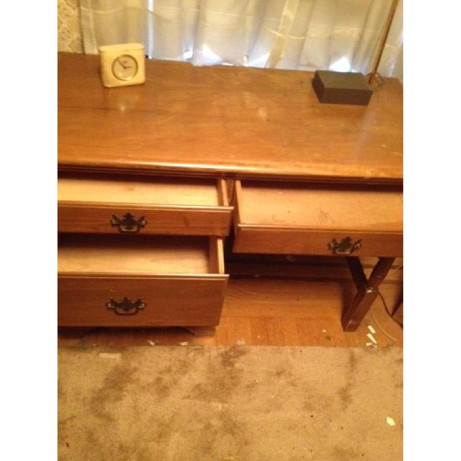 Solid Wood Student Desk w/ 3 Drawers - AptDeco