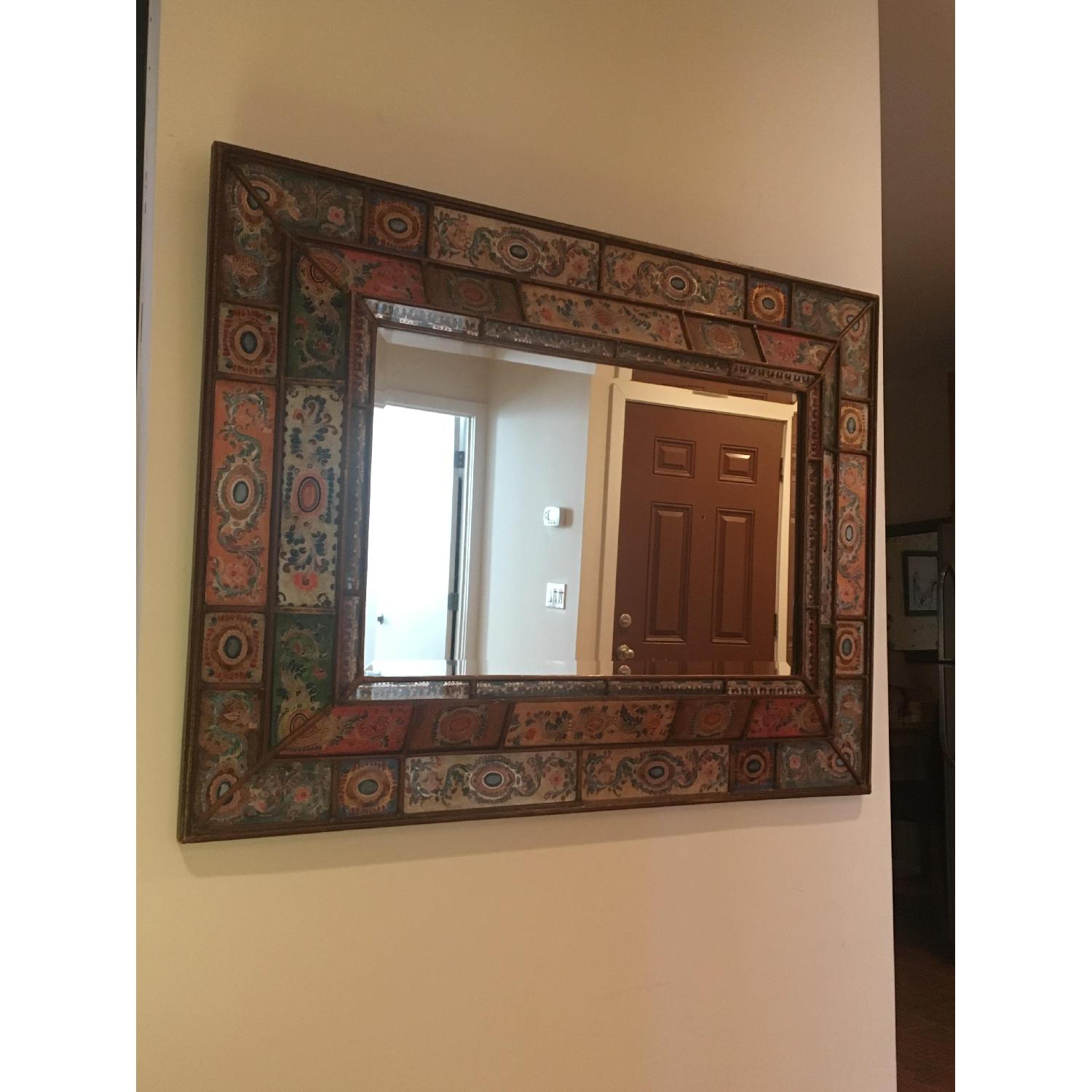 Vintage Reverse-Painted Peruvian Mirror - AptDeco