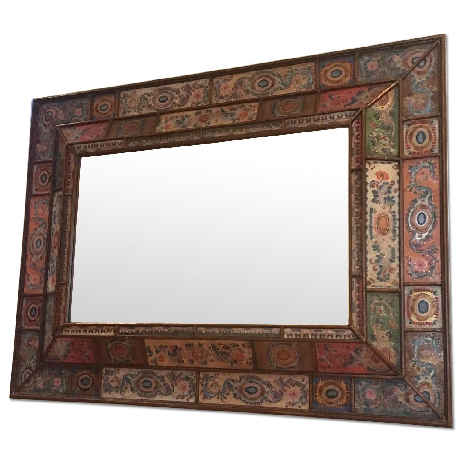 Vintage Reverse-Painted Peruvian Mirror - AptDeco
