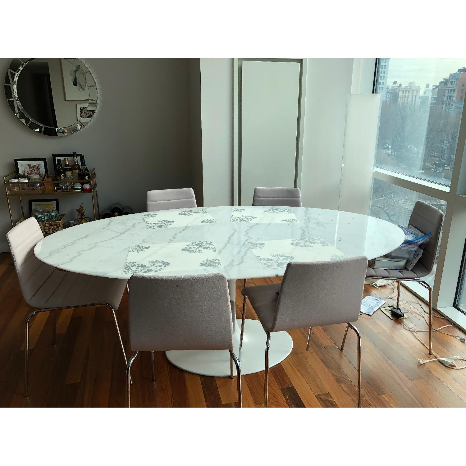 Rove Concepts Tulip Oval Marble Dining Table - AptDeco