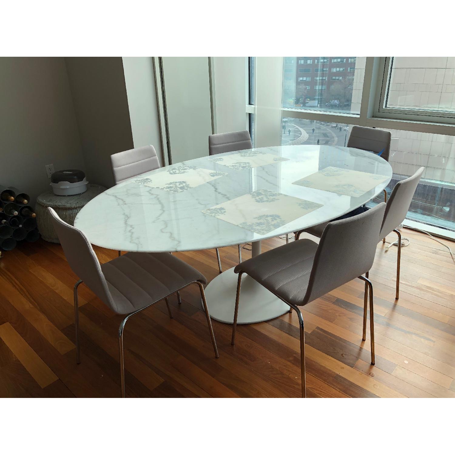 Rove Concepts Tulip Oval Marble Dining Table - AptDeco