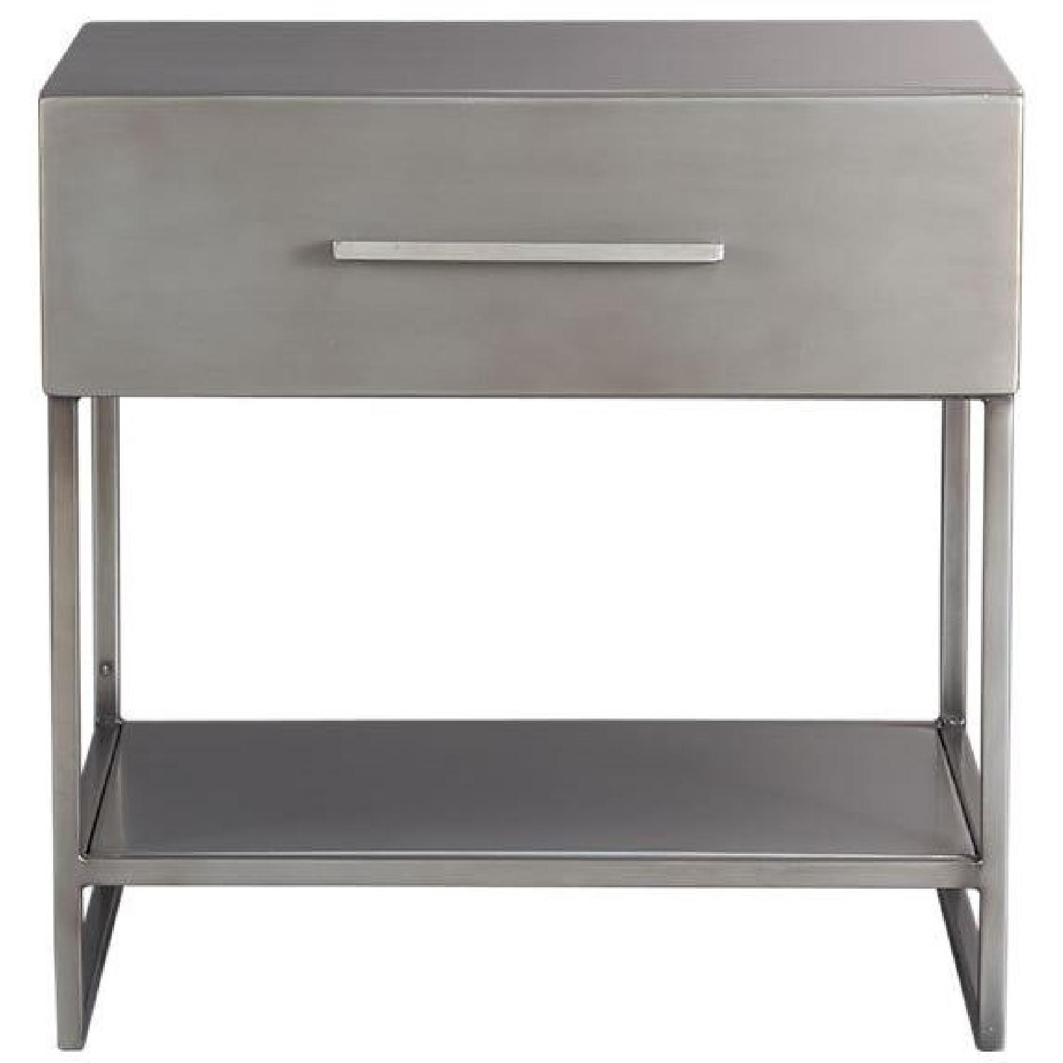 CB2 Proof Metal Nightstand Side Table AptDeco