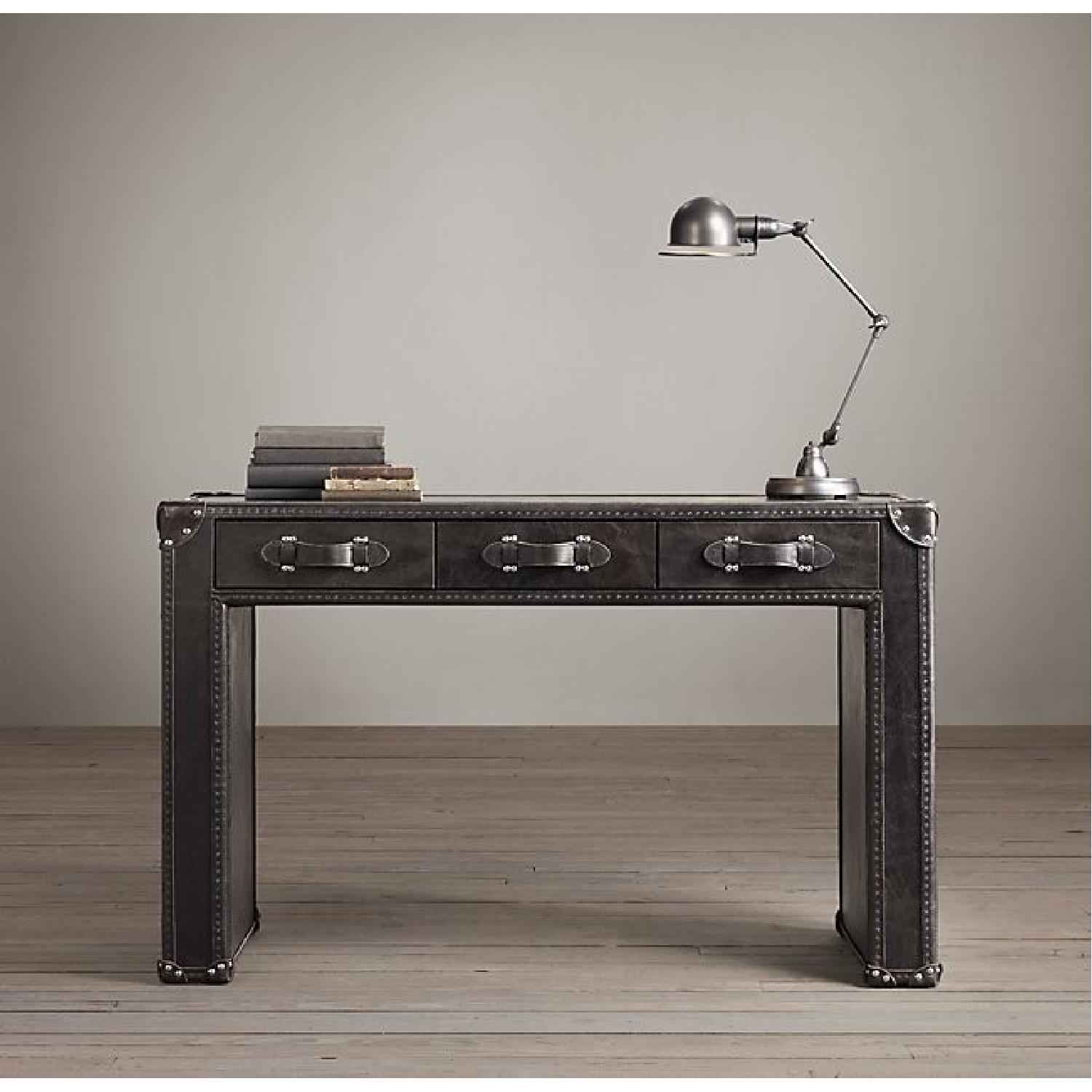 Restoration Hardware Mayfair Steamer Trunk 3-Drawer Desk - AptDeco