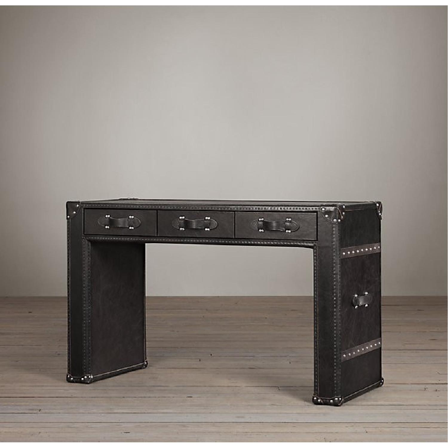 Restoration Hardware Mayfair Steamer Trunk 3-Drawer Desk - AptDeco