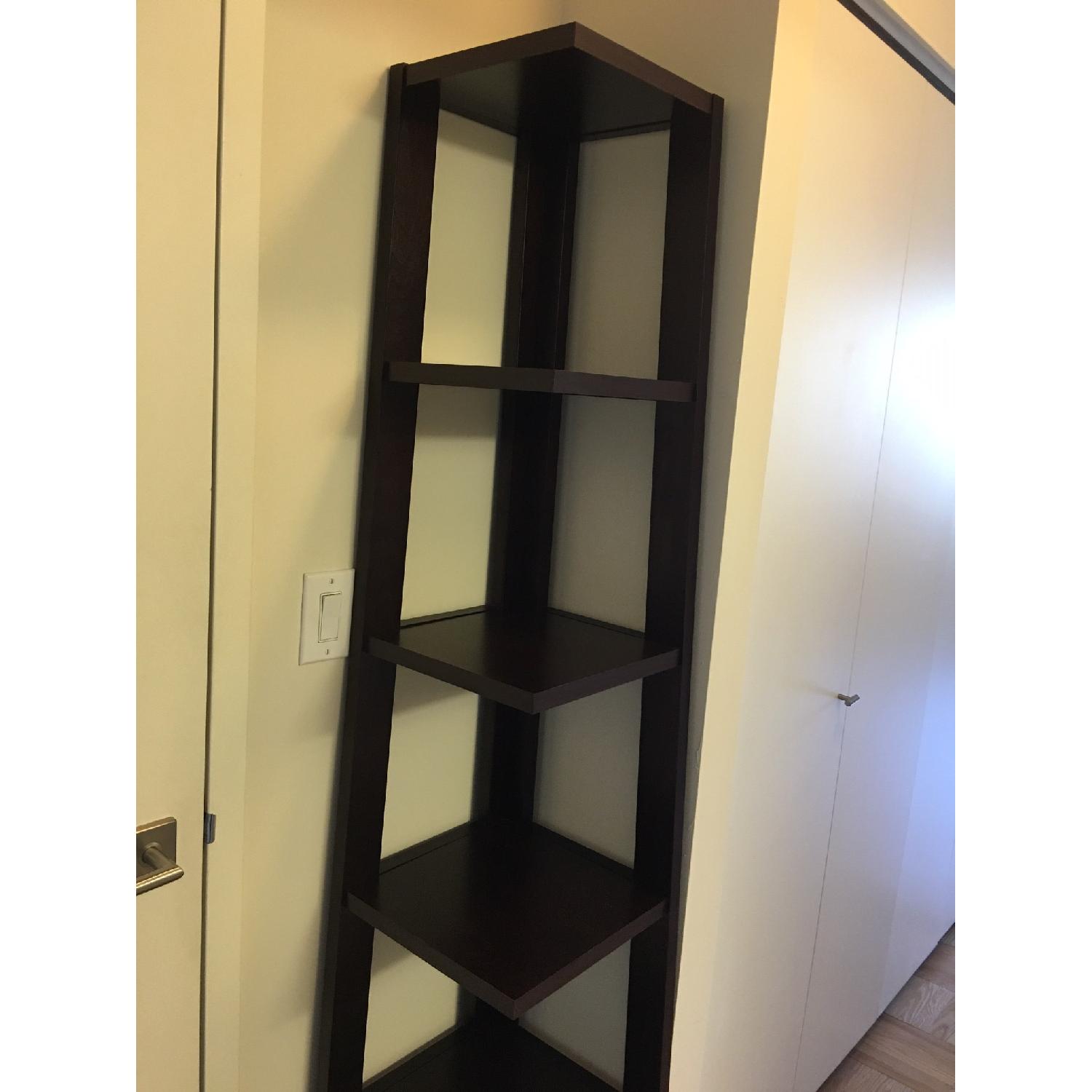 Hardwood Tiered Shelving Unit - AptDeco