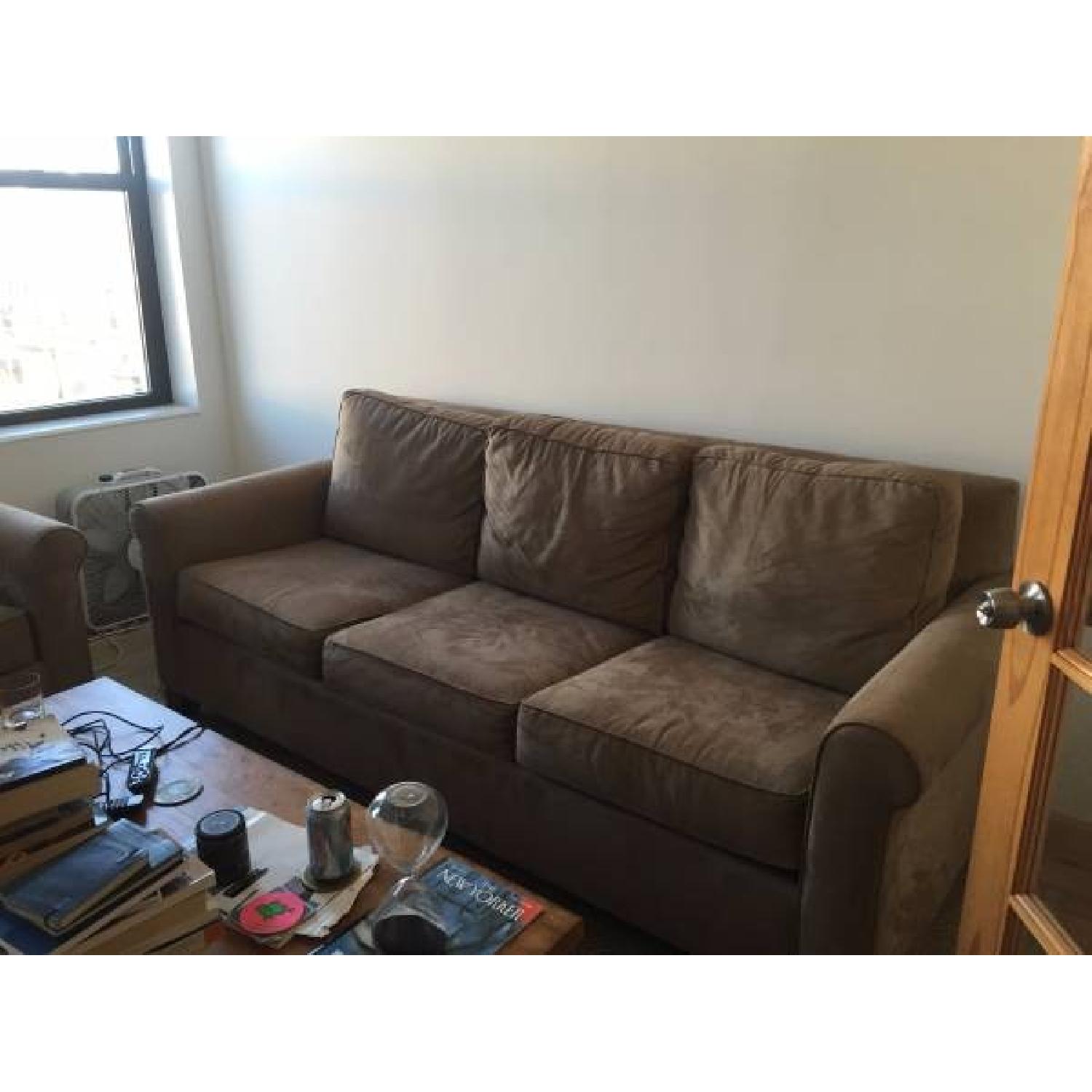 Pottery Barn Cameron Roll Arm Upholstered Sofa + Chair - AptDeco