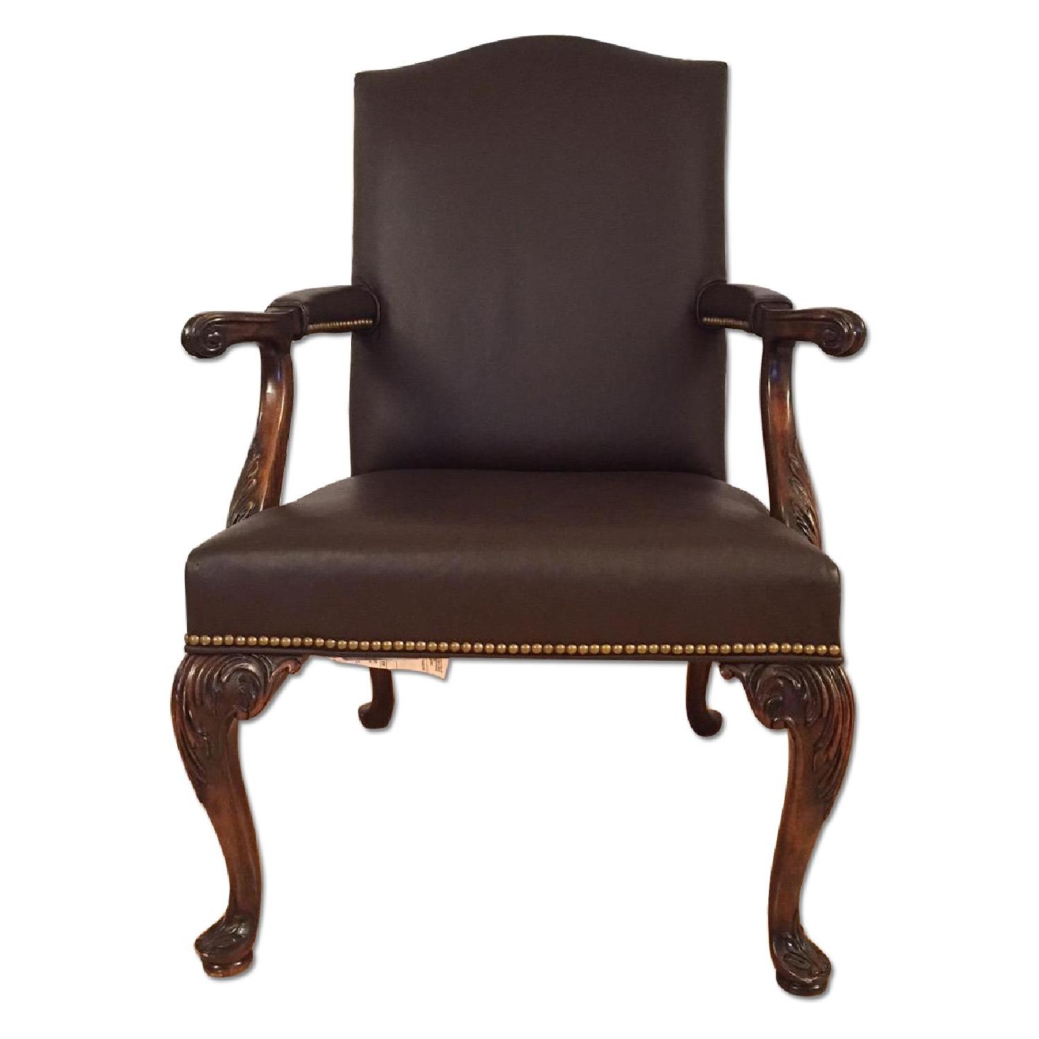 Custom Made Leather Arm Chair AptDeco
