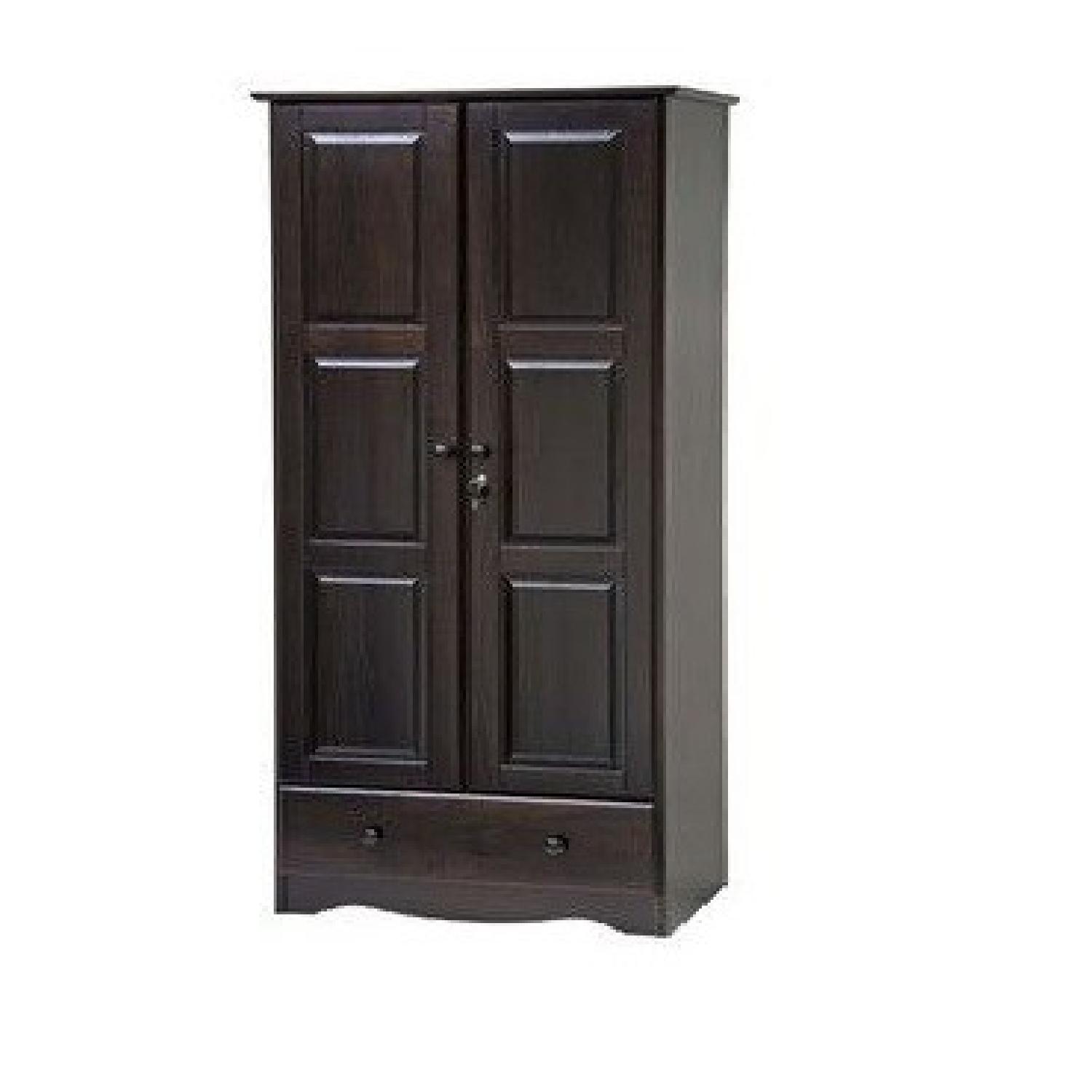 Palace Imports Universal Solid Wood Armoire in Java - AptDeco
