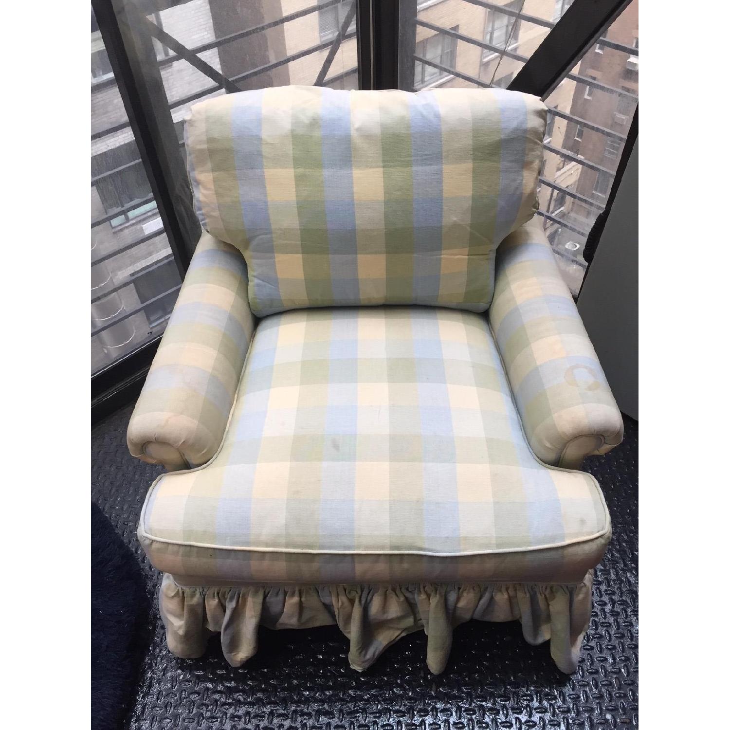 Custom Plaid Arm Chair - AptDeco