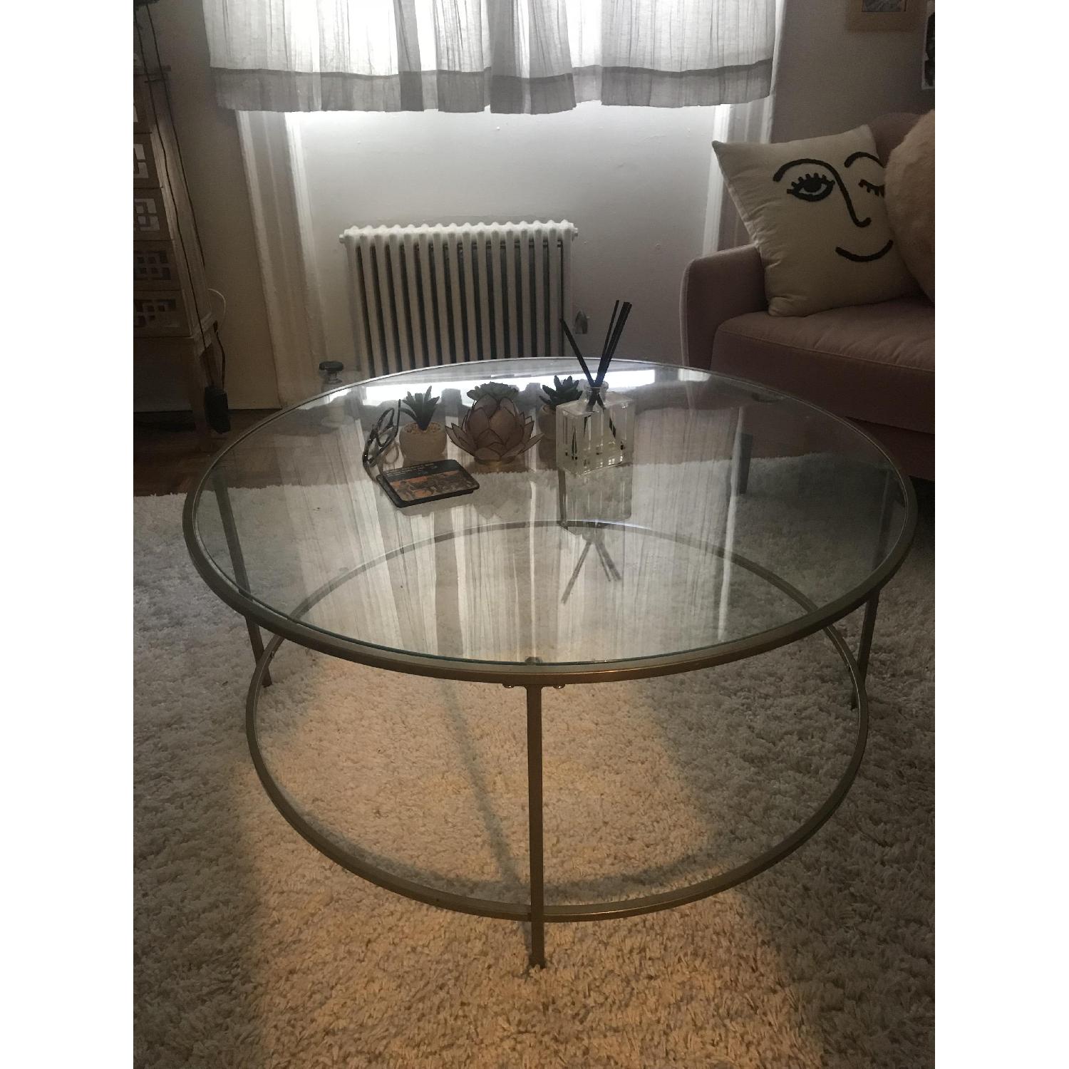 House of Hampton Alsager Glass Top Round Coffee Table - AptDeco