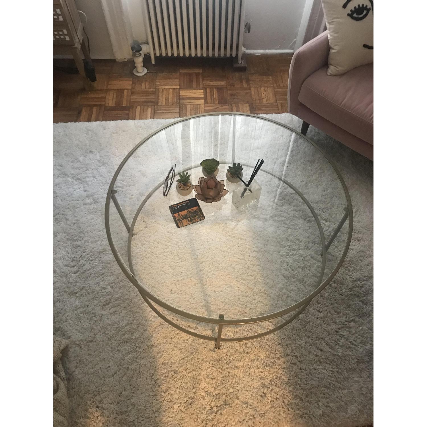 House of Hampton Alsager Glass Top Round Coffee Table - AptDeco