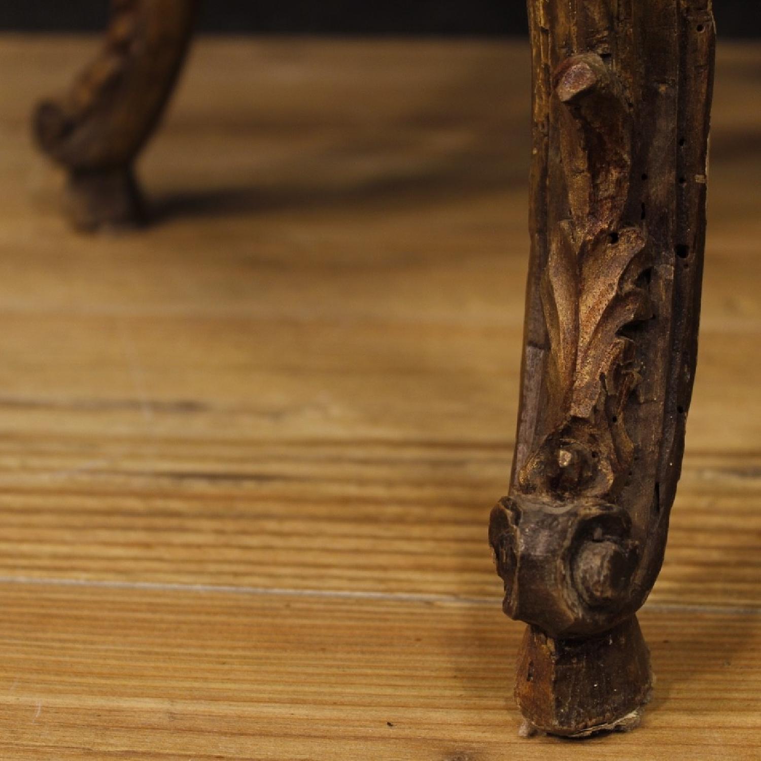 French Lacquered & Golden Footstool w/ Floral Fabric - AptDeco